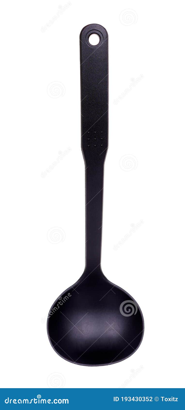 Black Plastic Ladle, Kitchen Utensil, Isolated on White Background ...