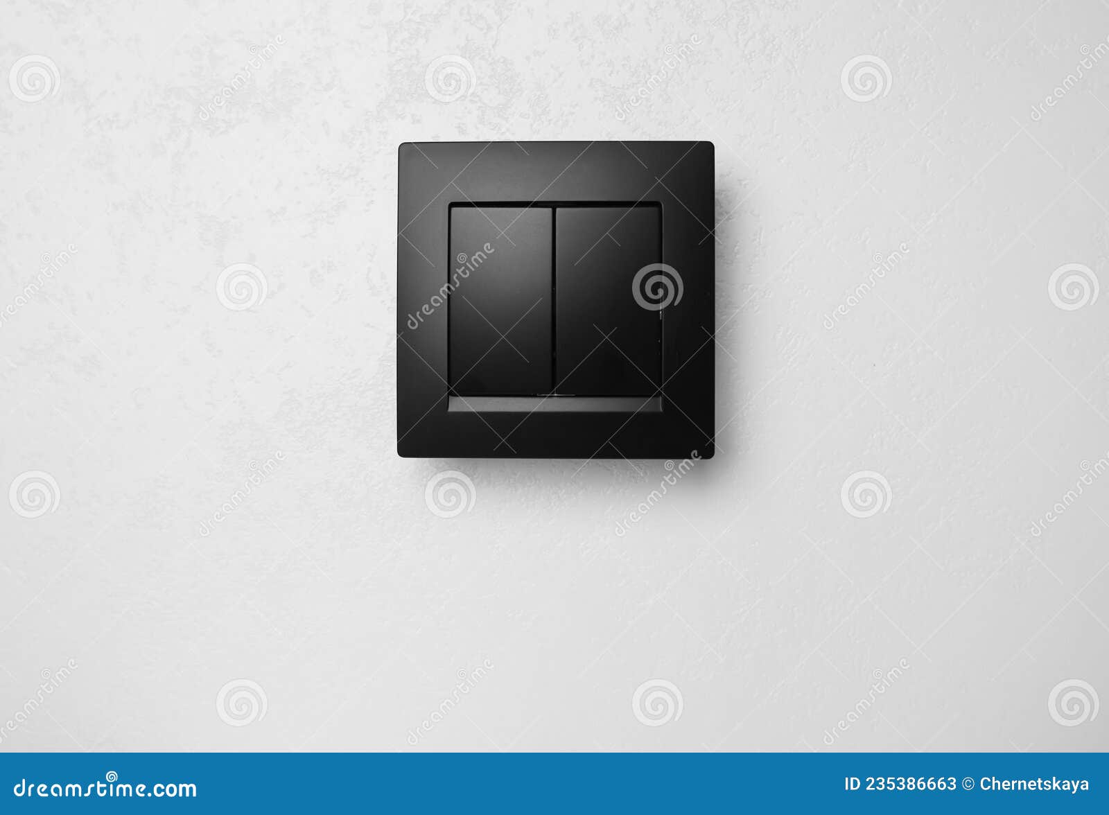 Black Plastic Light Switch on White Background Stock Image - Image of ...