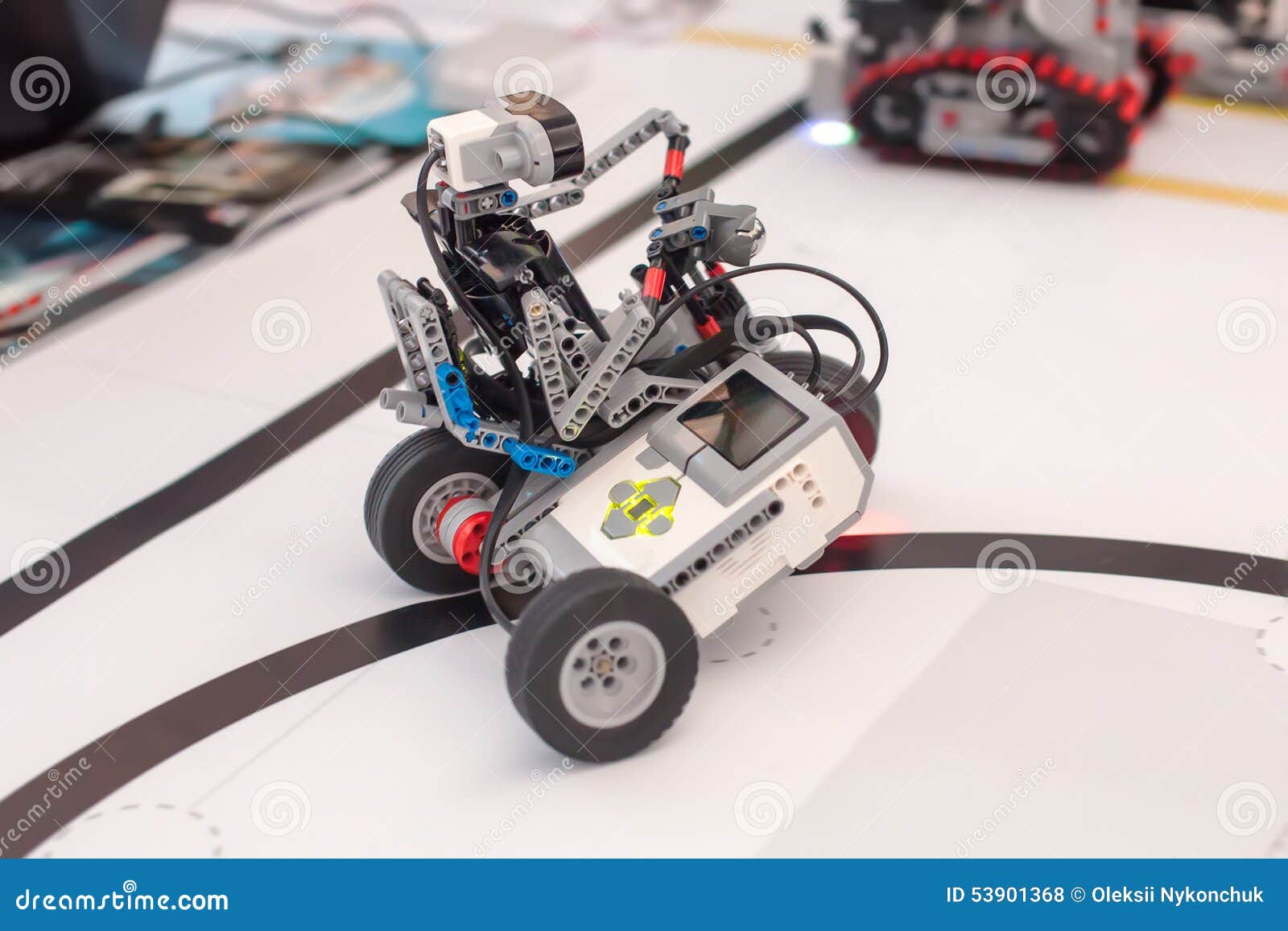 Black Plastic Mechanical Robot on Bike Stock Photo - Image of electro ...