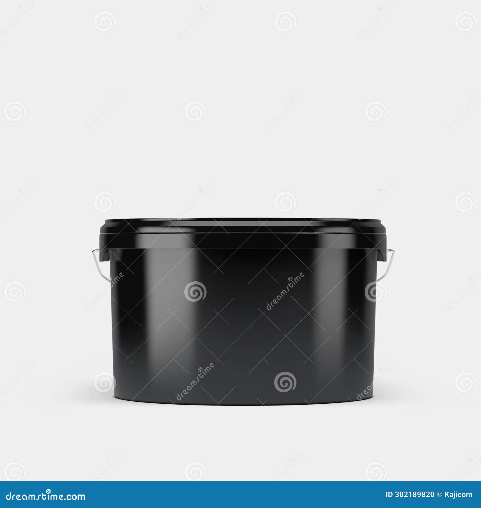 Black Plastic Paint Bucket Mockup Isolated on Background 3D Rendering ...