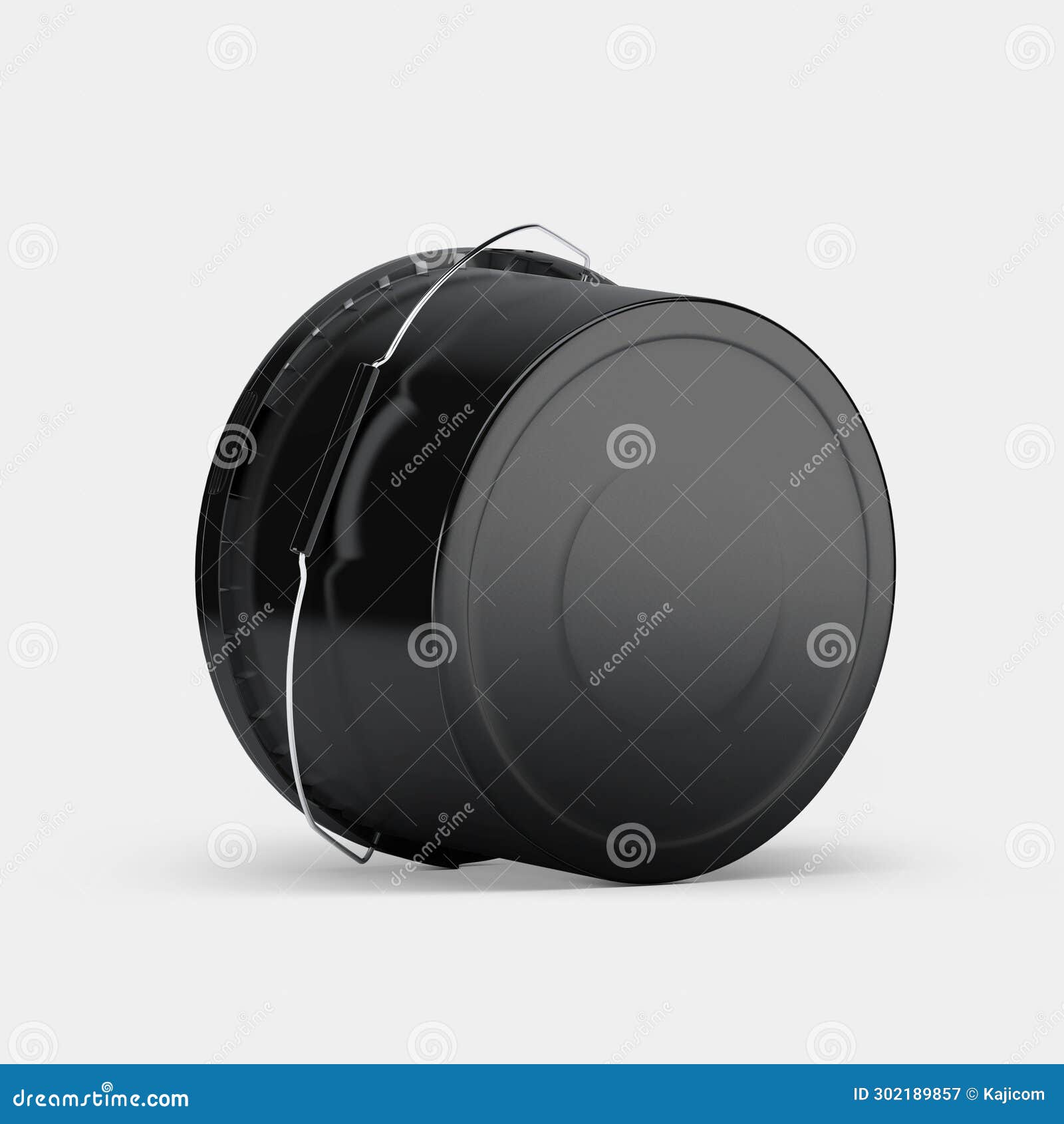 Black Plastic Paint Bucket Mockup Isolated on Background 3D Rendering ...