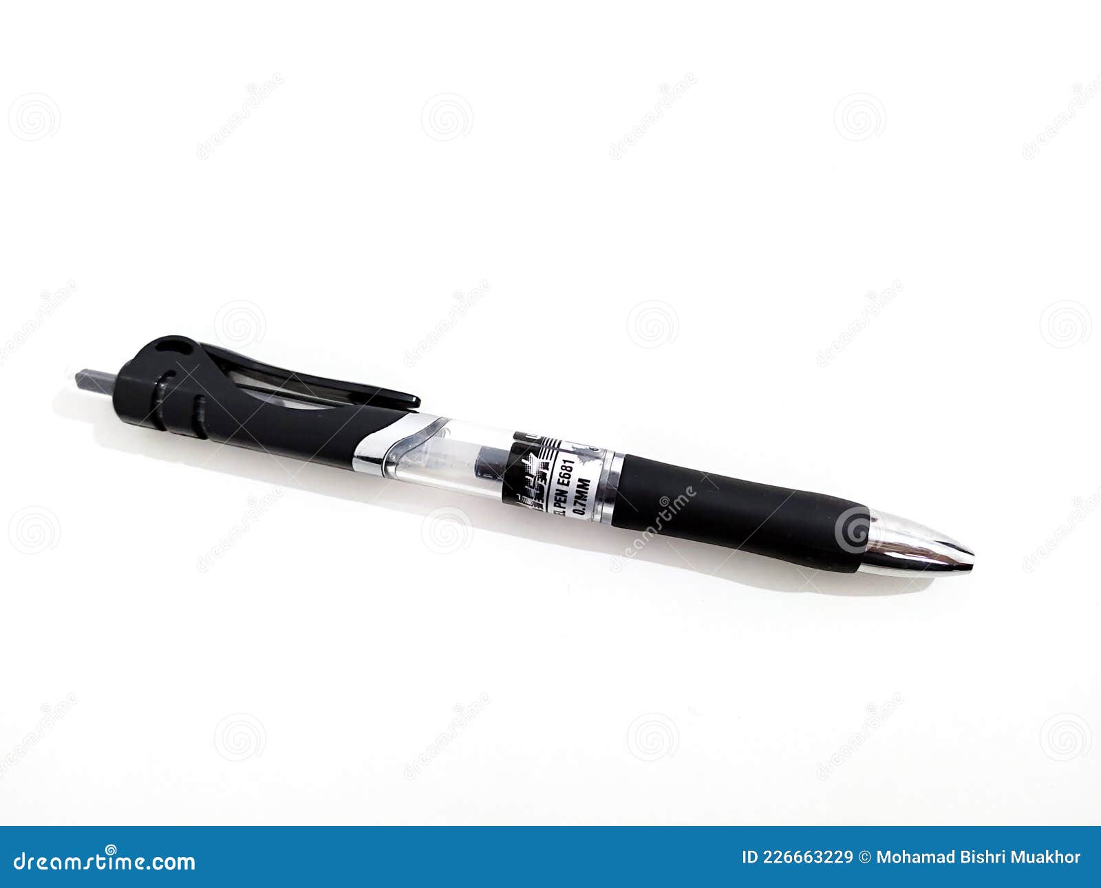 A Black Plastic Pen with Clipping Path Editorial Stock Image - Image of ...