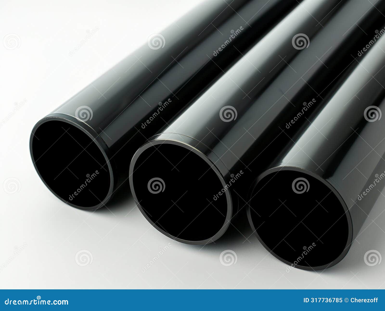 Black Plastic Pipes on White Background Stock Image - Image of plumbing ...