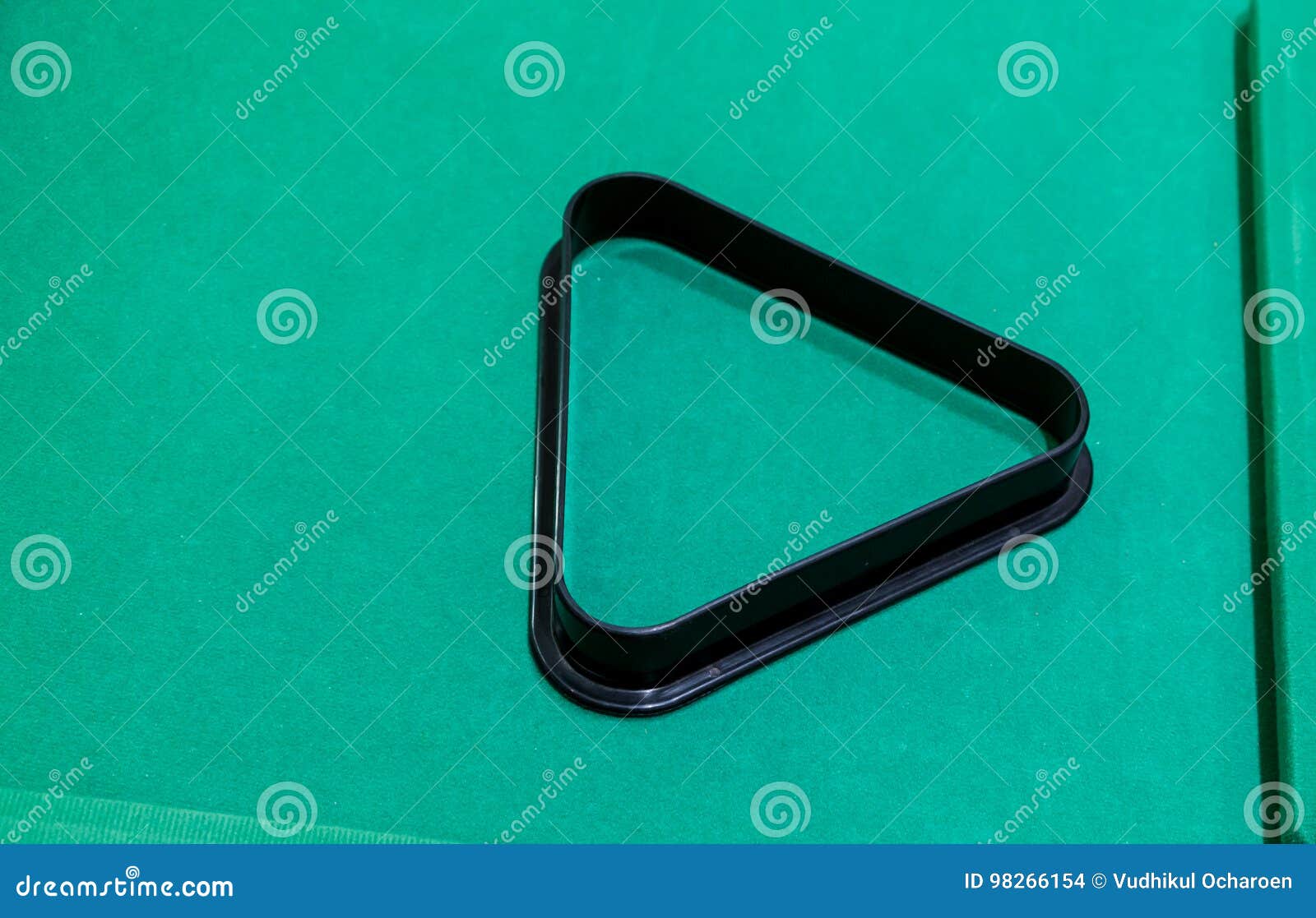 A Black Plastic Pool and Snooker Triangle Stock Photo - Image of green ...
