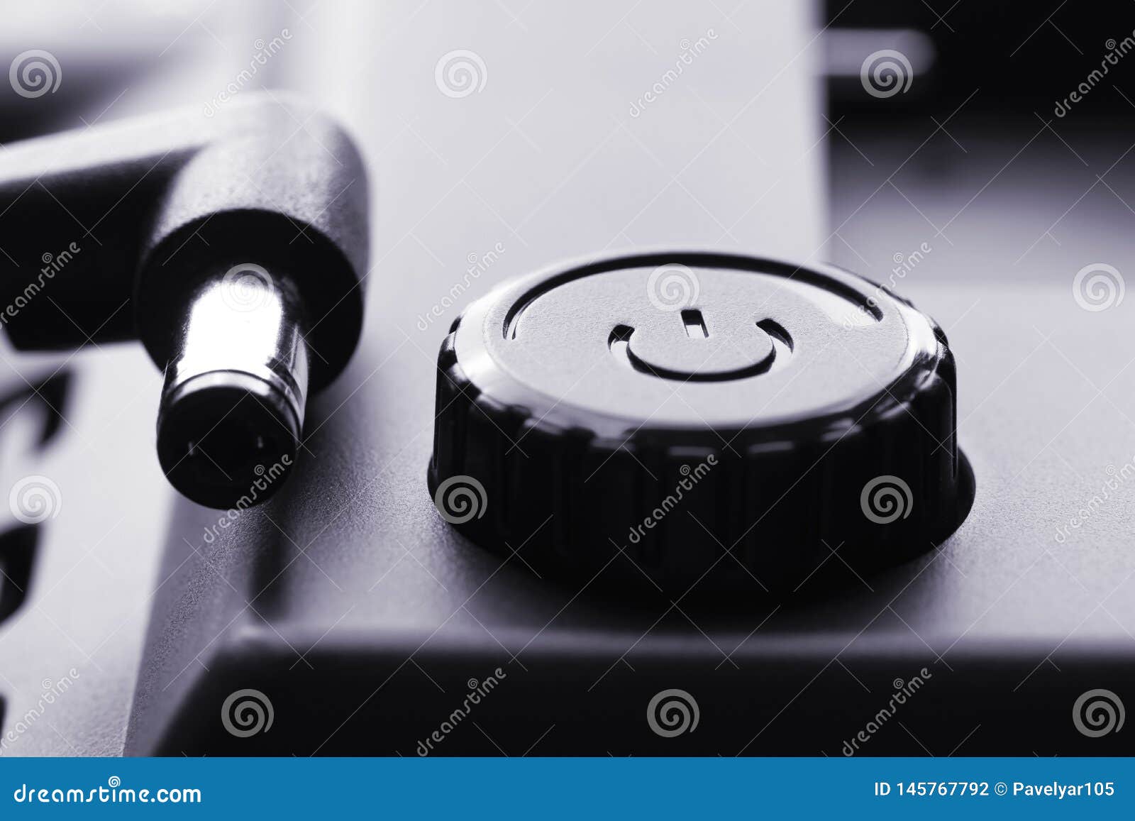 Black Plastic Power on Off Button with Power Adjustment. 12 Volt Plug ...