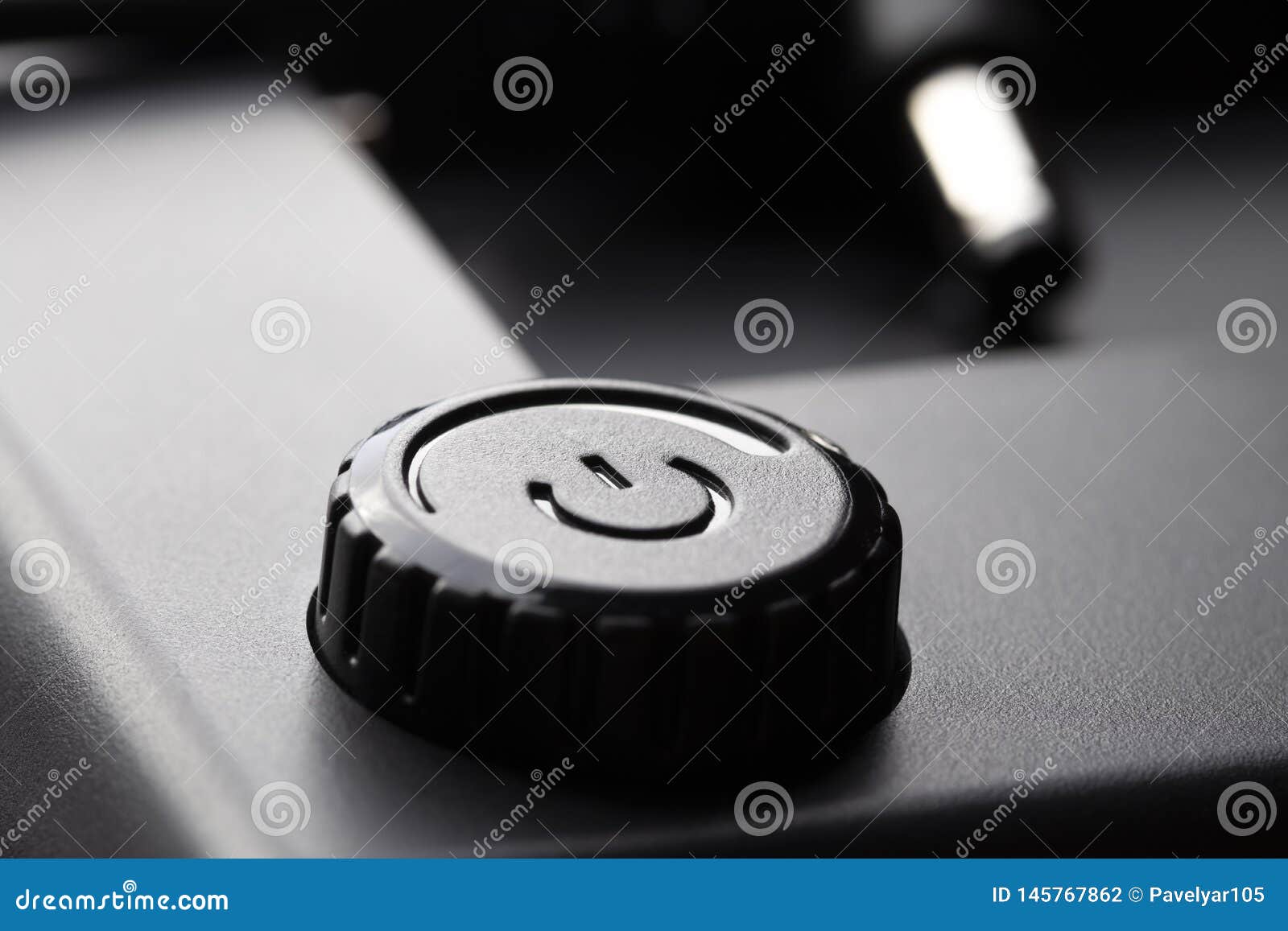 Black Plastic Power on Off Button with Power Adjustment. 12 Volt Plug ...