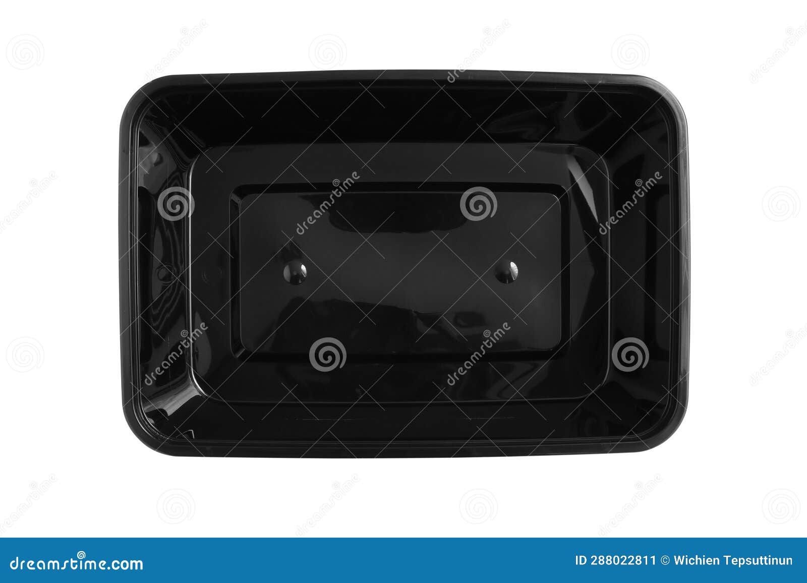 Black Plastic Rectangle Shape Tray Top View Isolated on White ...