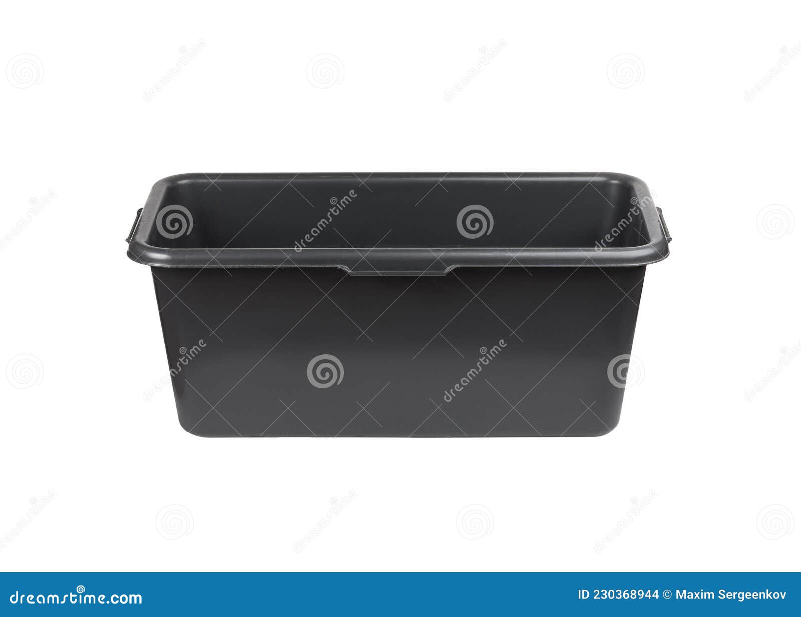Black Plastic Rectangular Container on White Background Stock Photo ...