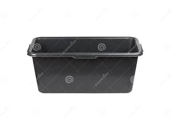 Black Plastic Rectangular Container on White Background Stock Photo ...