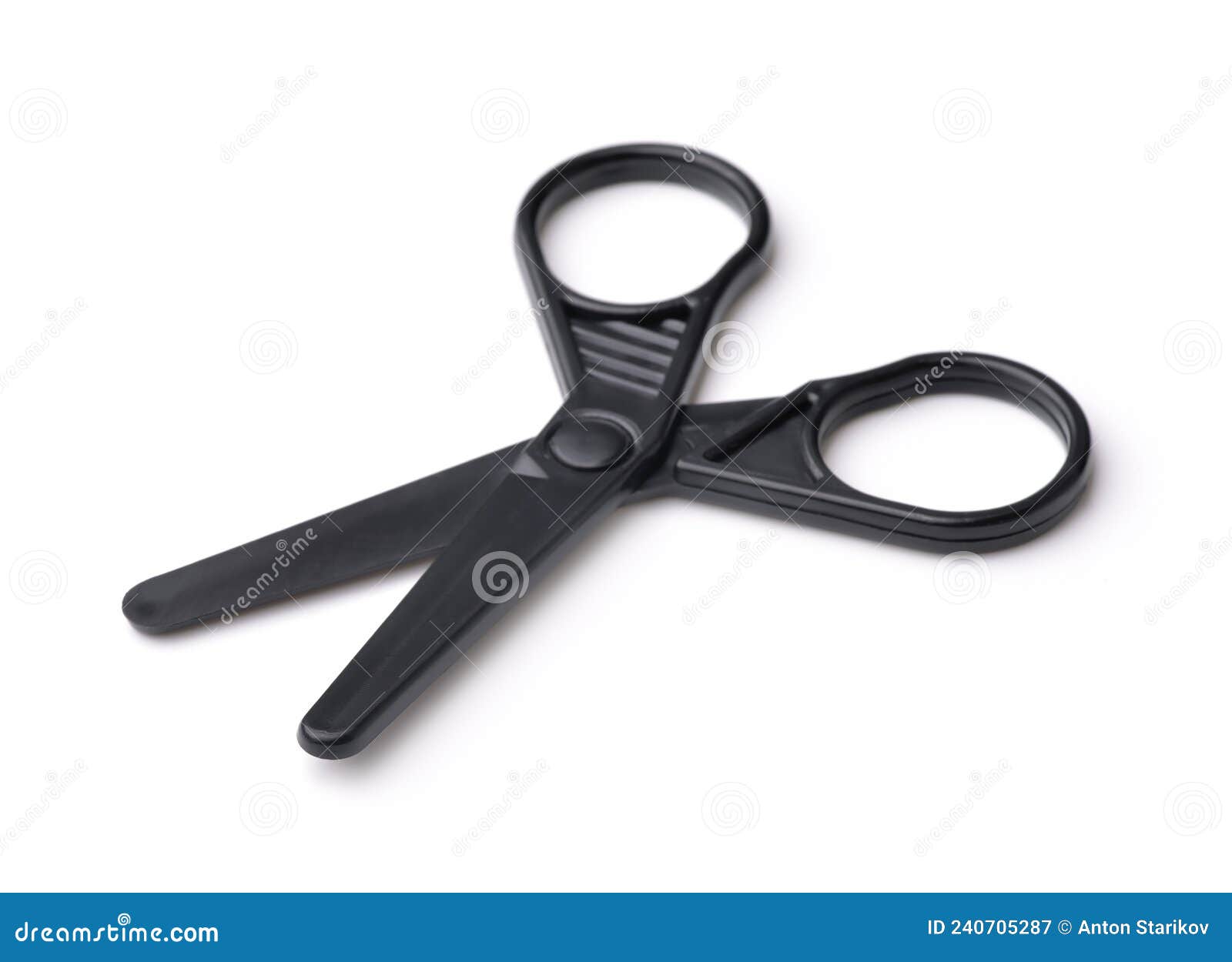 Black Plastic Safety Scissors Stock Image - Image of clippers ...