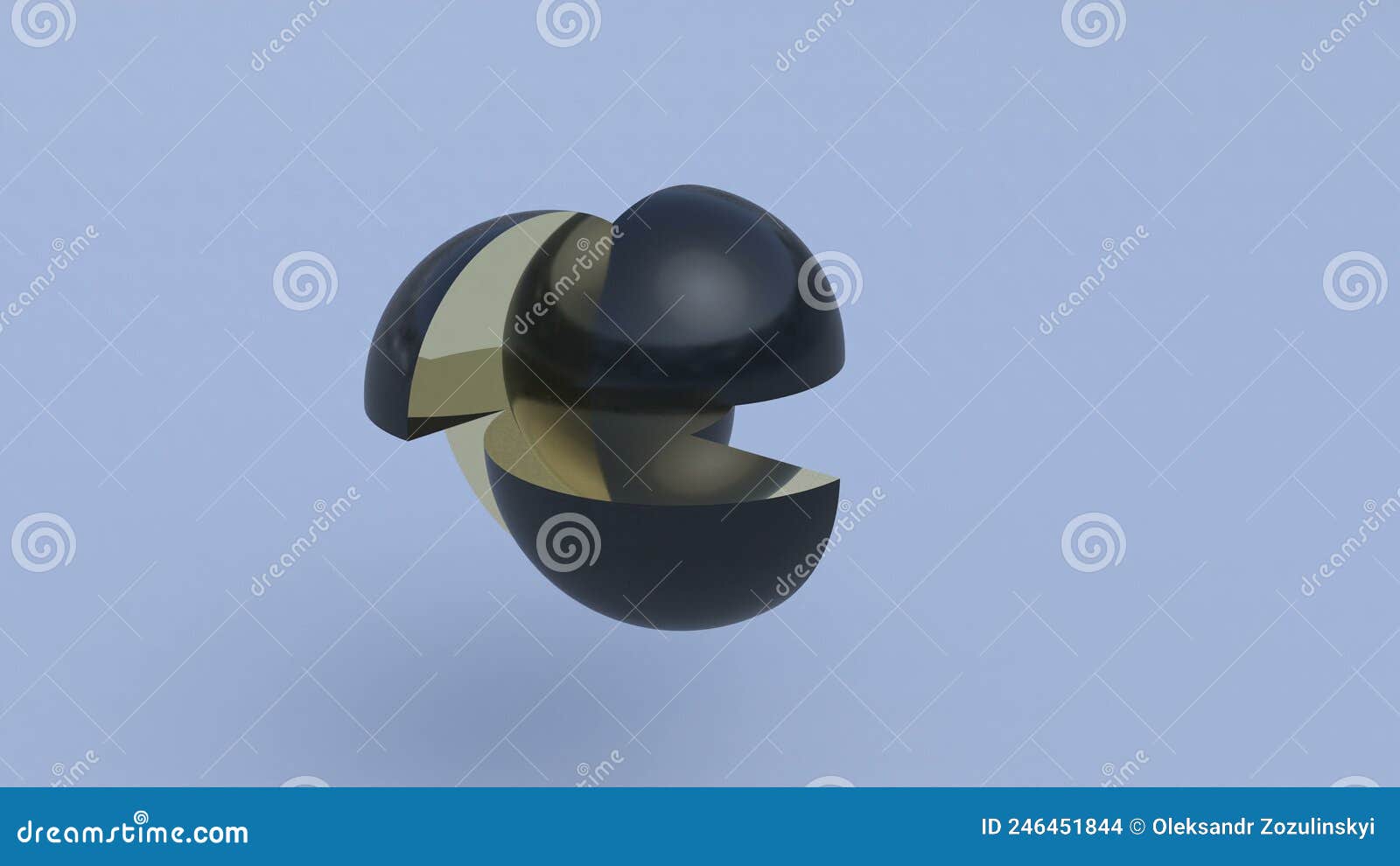 Black Plastic Sphere is Assembled from Pieces Intro 3d Stock ...