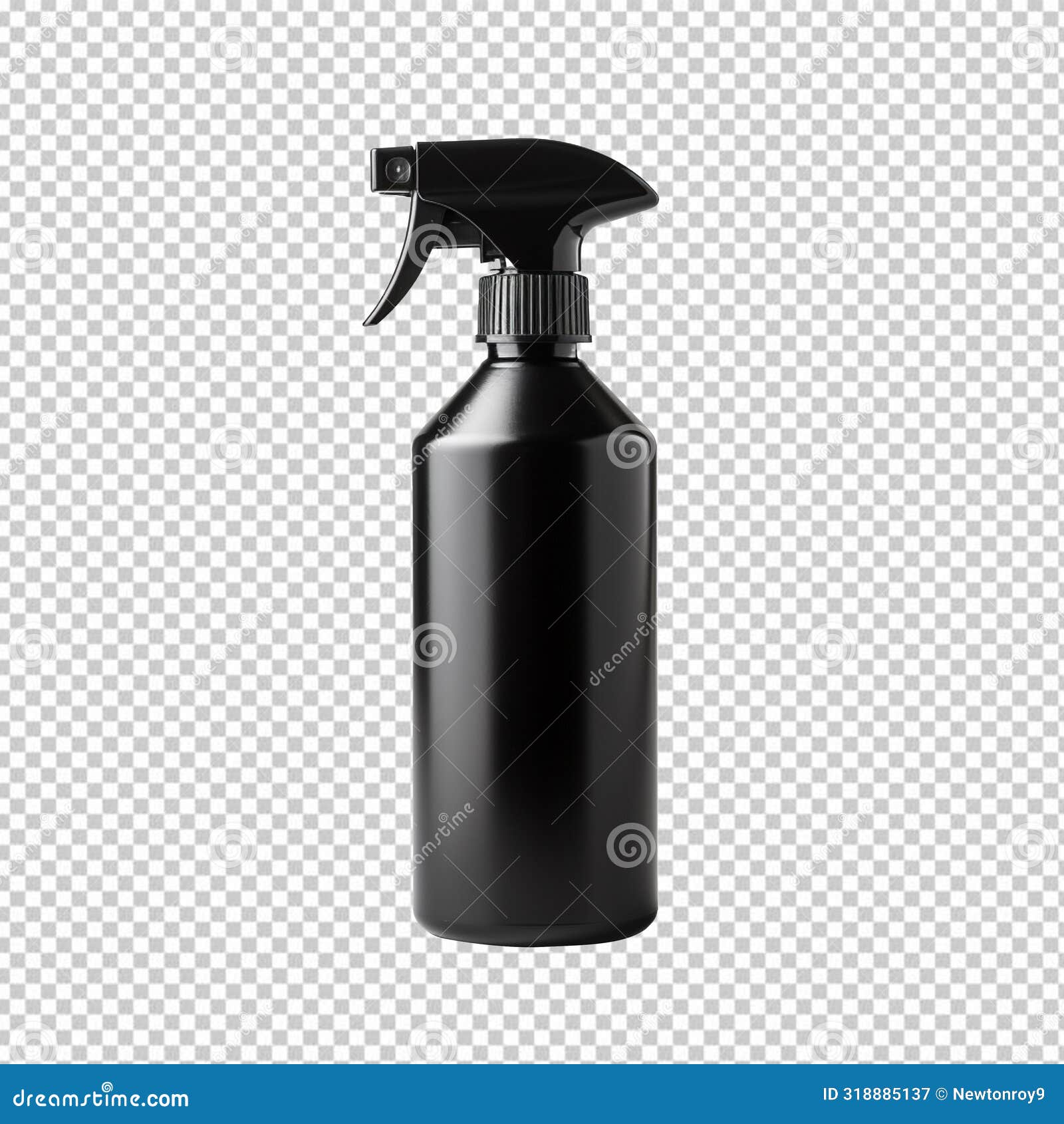 Black Plastic Spray Bottle Isolated on Transparent Background Stock ...