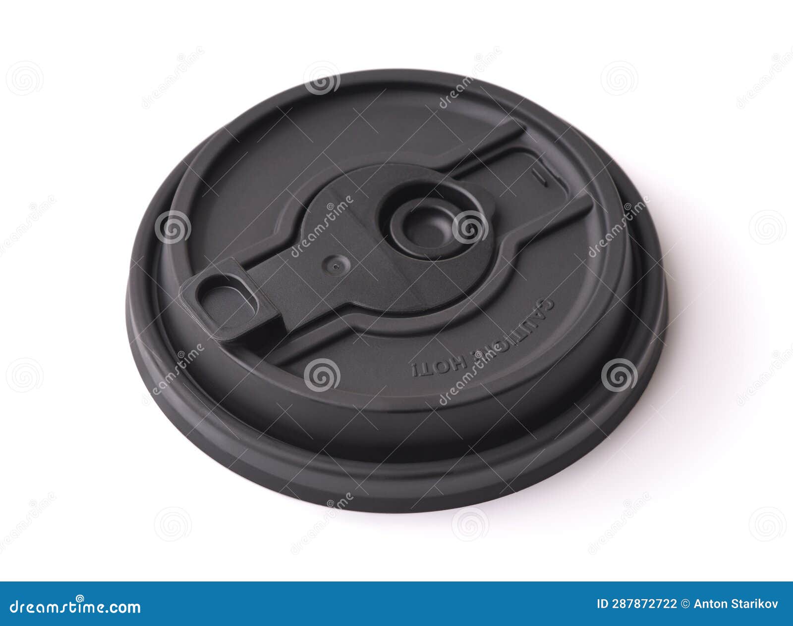 Black Plastic Takeaway Coffee Cap Stock Photo - Image of closeup ...