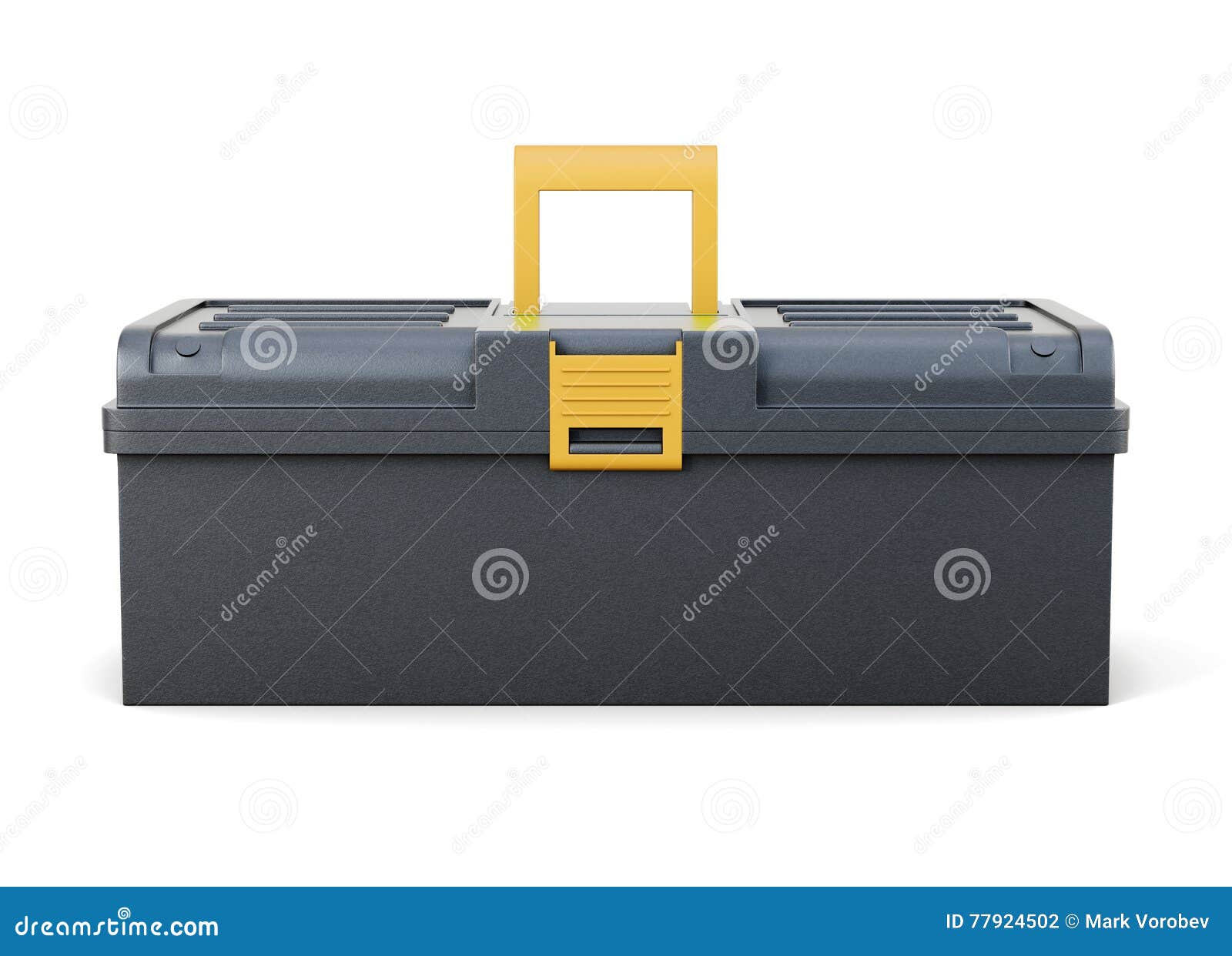 Black Plastic Tool Box. 3d Rendering Stock Illustration - Illustration ...