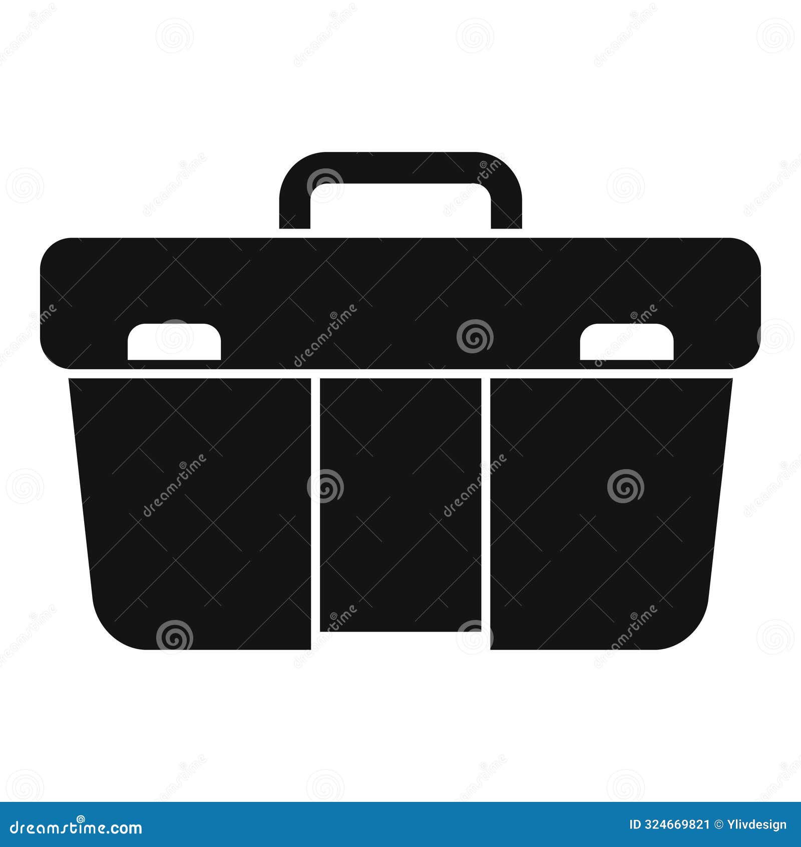 Black Plastic Tool Box with Handle for Repairing Stock Vector ...