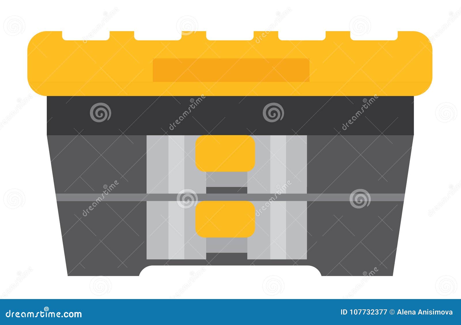 Black Plastic Tool Box. Flat Vector Illustration. Stock Vector ...
