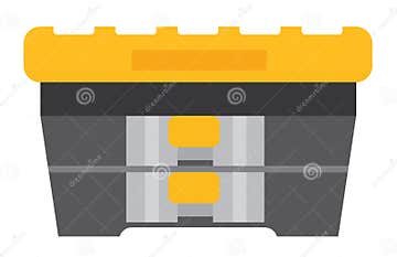 Black Plastic Tool Box. Flat Vector Illustration. Stock Vector ...