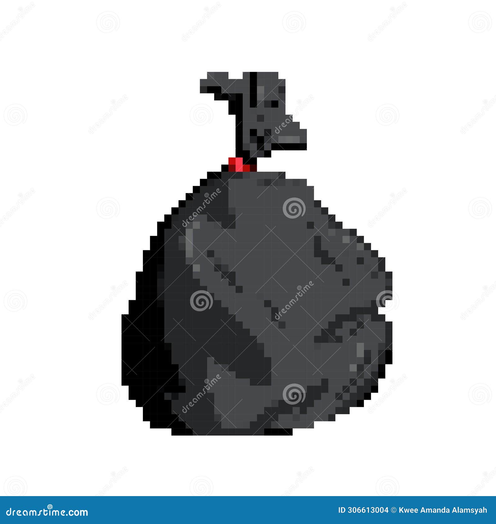 Black Plastic Bag Pixel Styled Vector Illustration Stock Vector ...