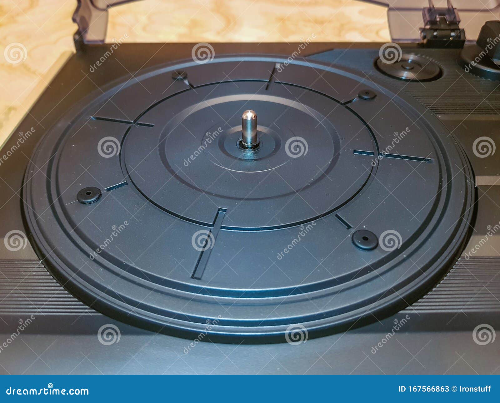 Black Plastic Turntable of Record Player Stock Image - Image of player ...