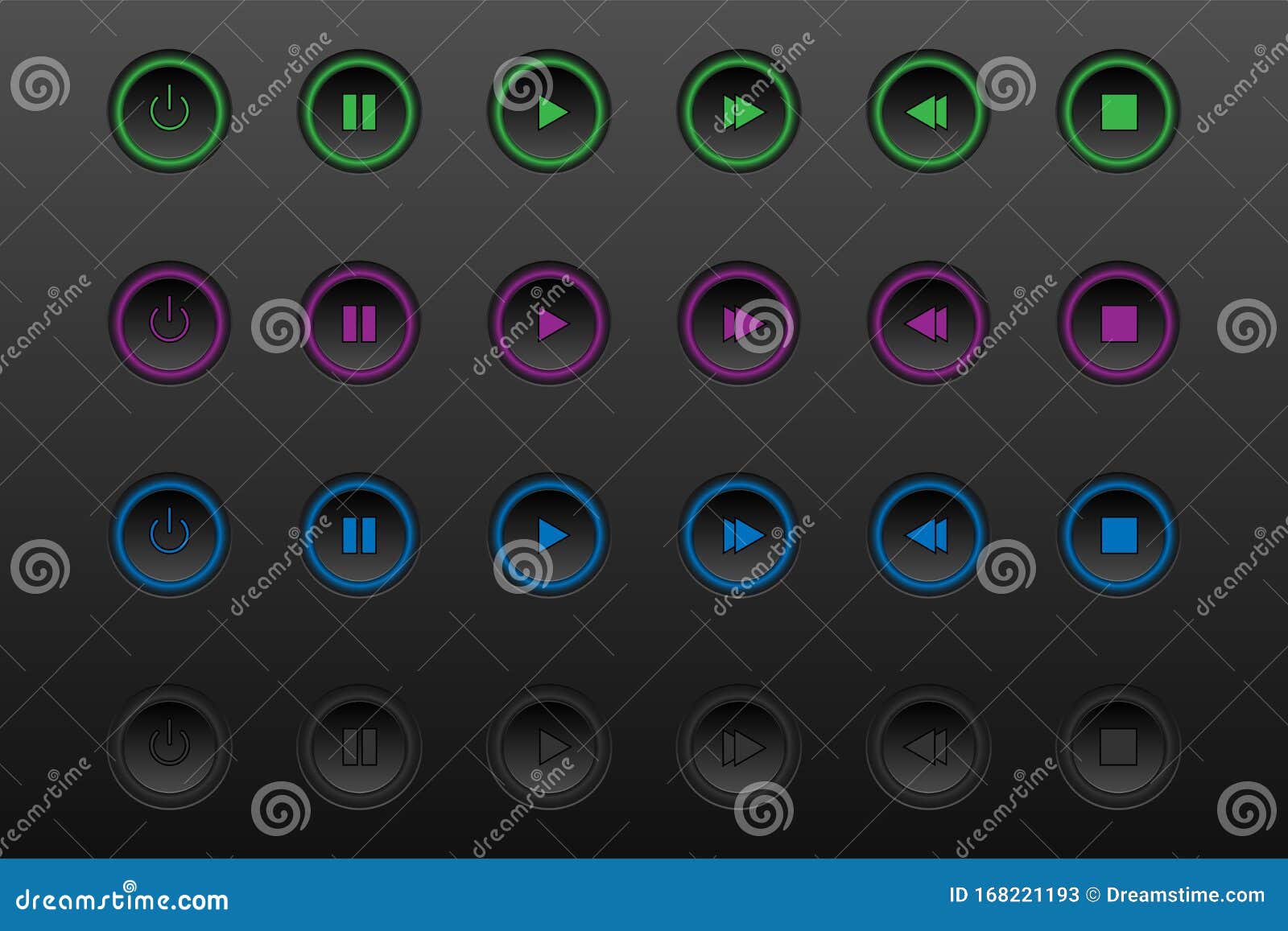 Black Plastic Vector Player Navigation Buttons Stock Vector ...