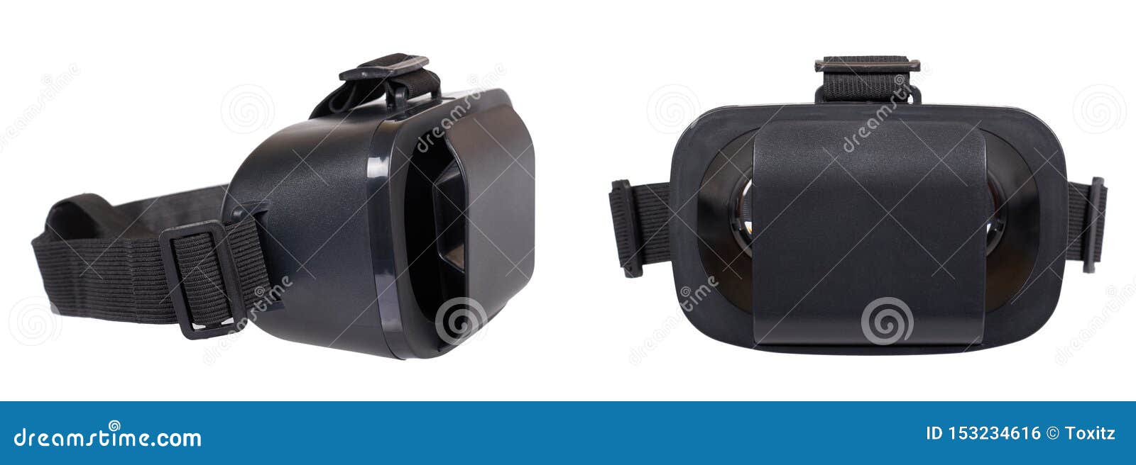 Black Plastic Virtual Reality Mask, Vr Glasses, Set and Collection ...