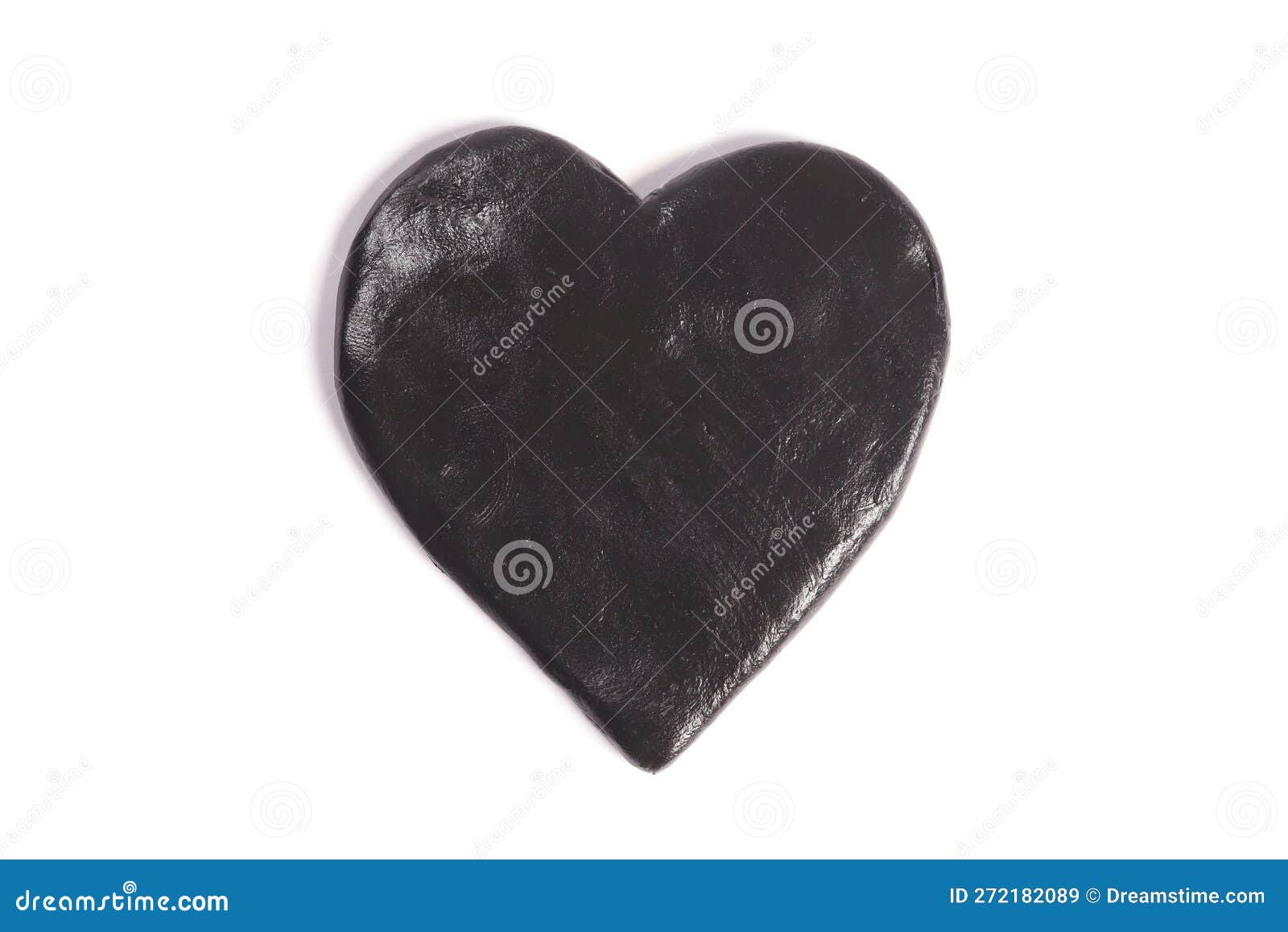 Black Plasticine Heart Isolated on White Background Stock Image - Image ...