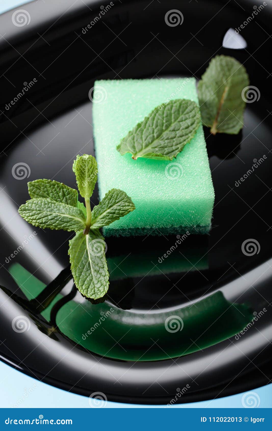 Black Plate and Dish Sponge . Stock Image - Image of cleanliness ...