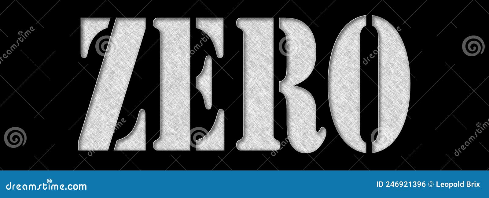 Word ZERO punched stock illustration. Illustration of word - 246921396