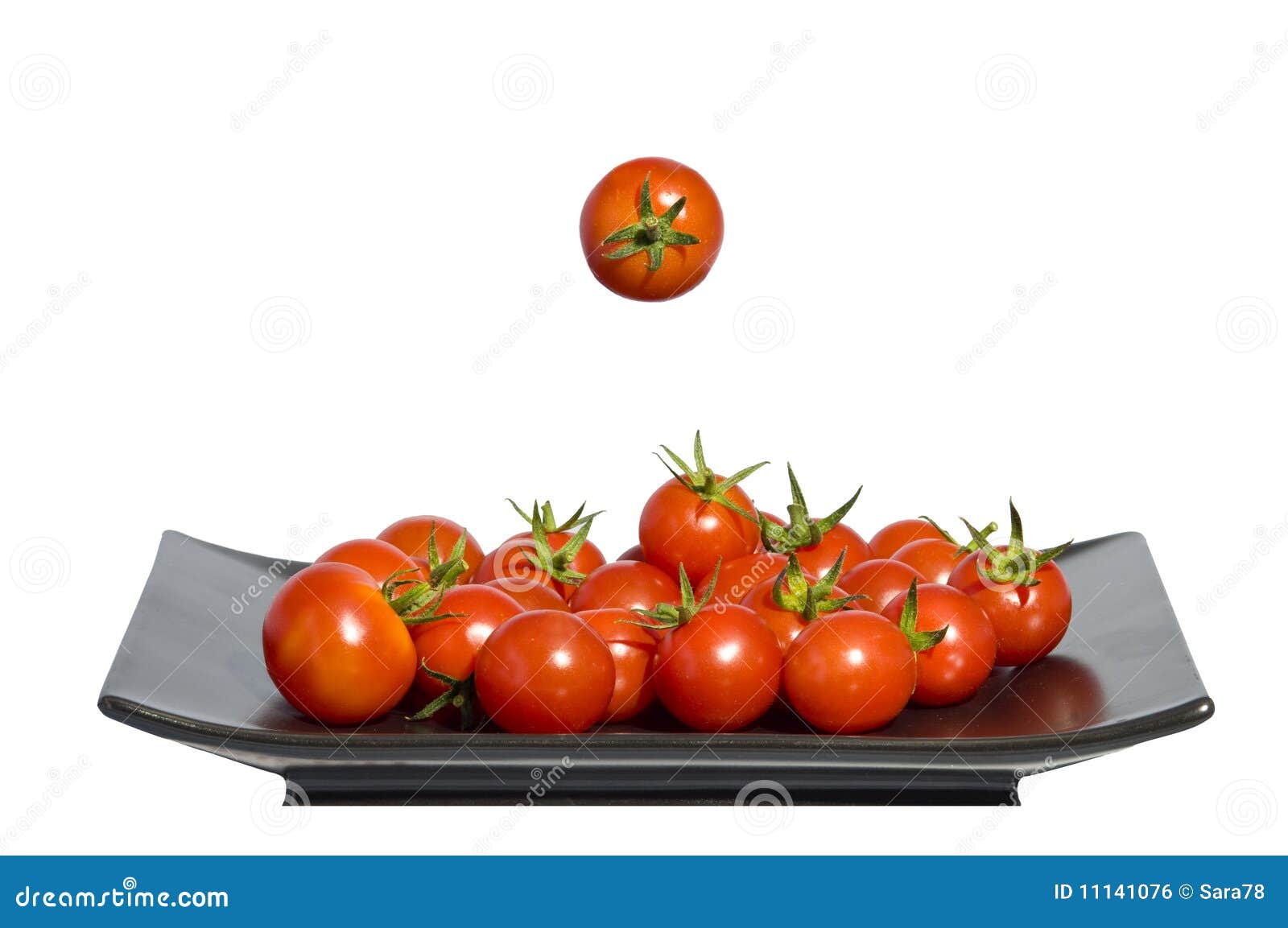 Black Plate Tomatoes, Floating Tomatoe, Copy Space Stock Photo - Image ...