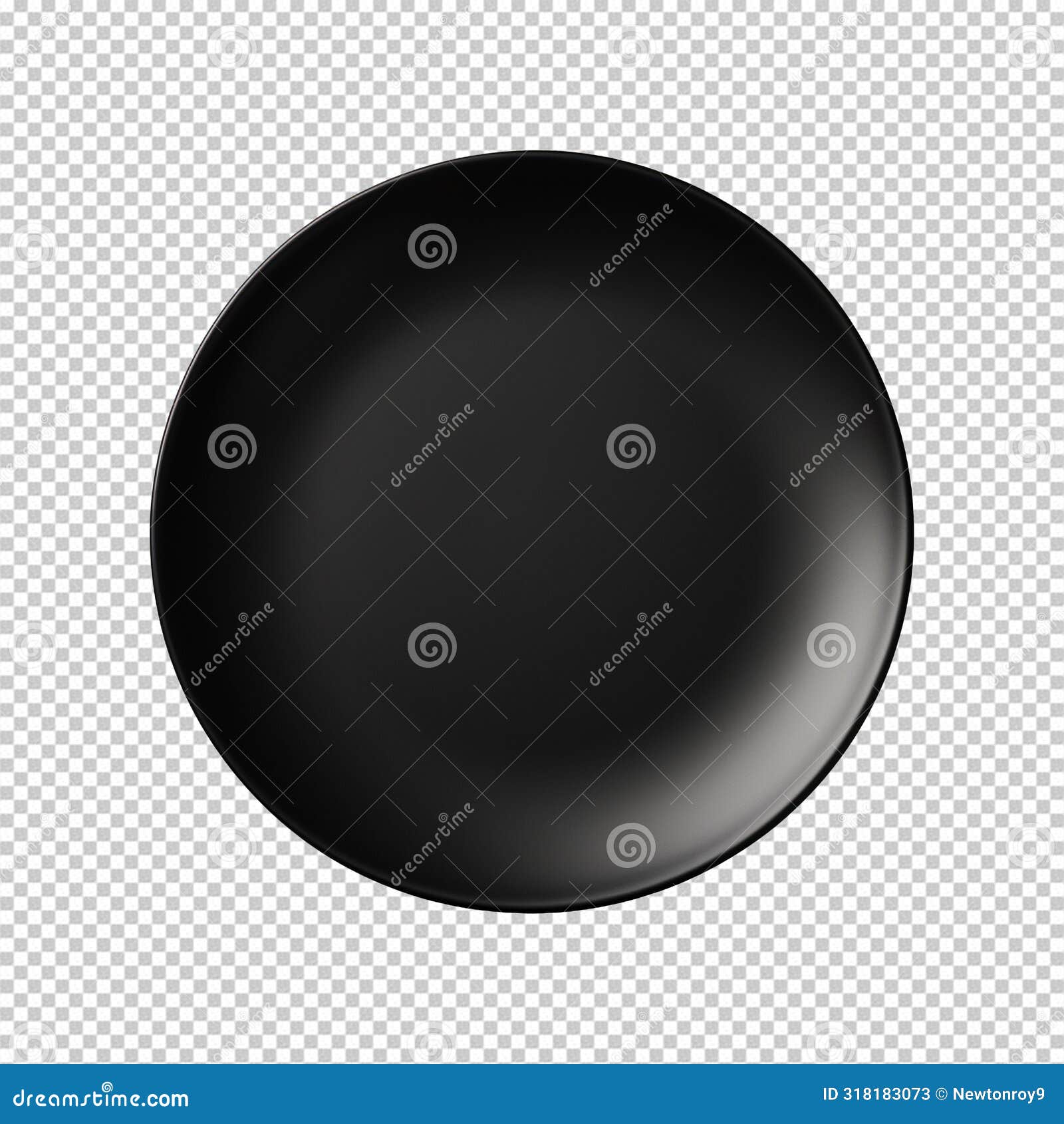 A Black Plate Top View Isolated on Transparent Background Stock Image ...