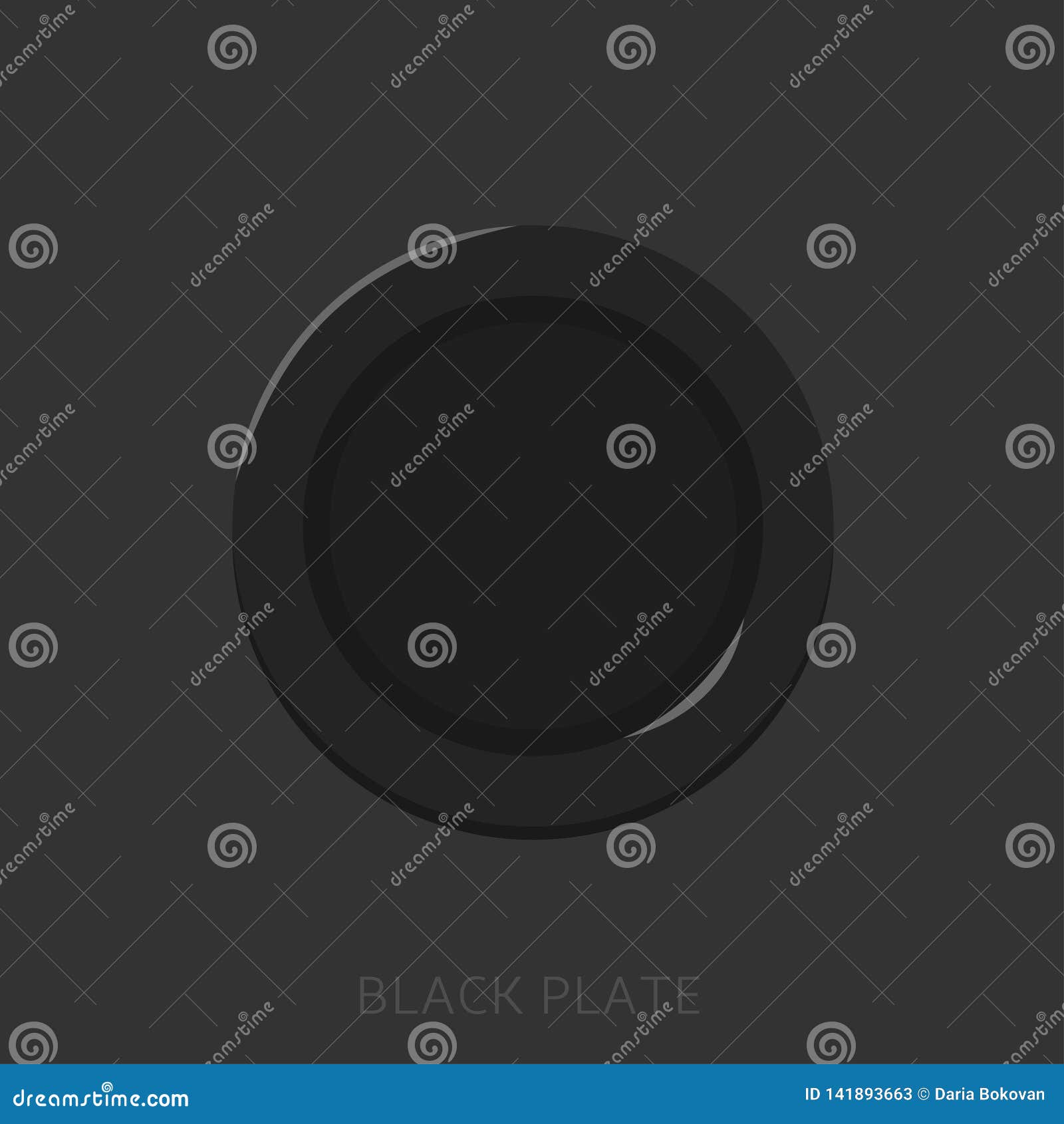 Black Plate Vector Illustration Stock Vector - Illustration of isolated ...
