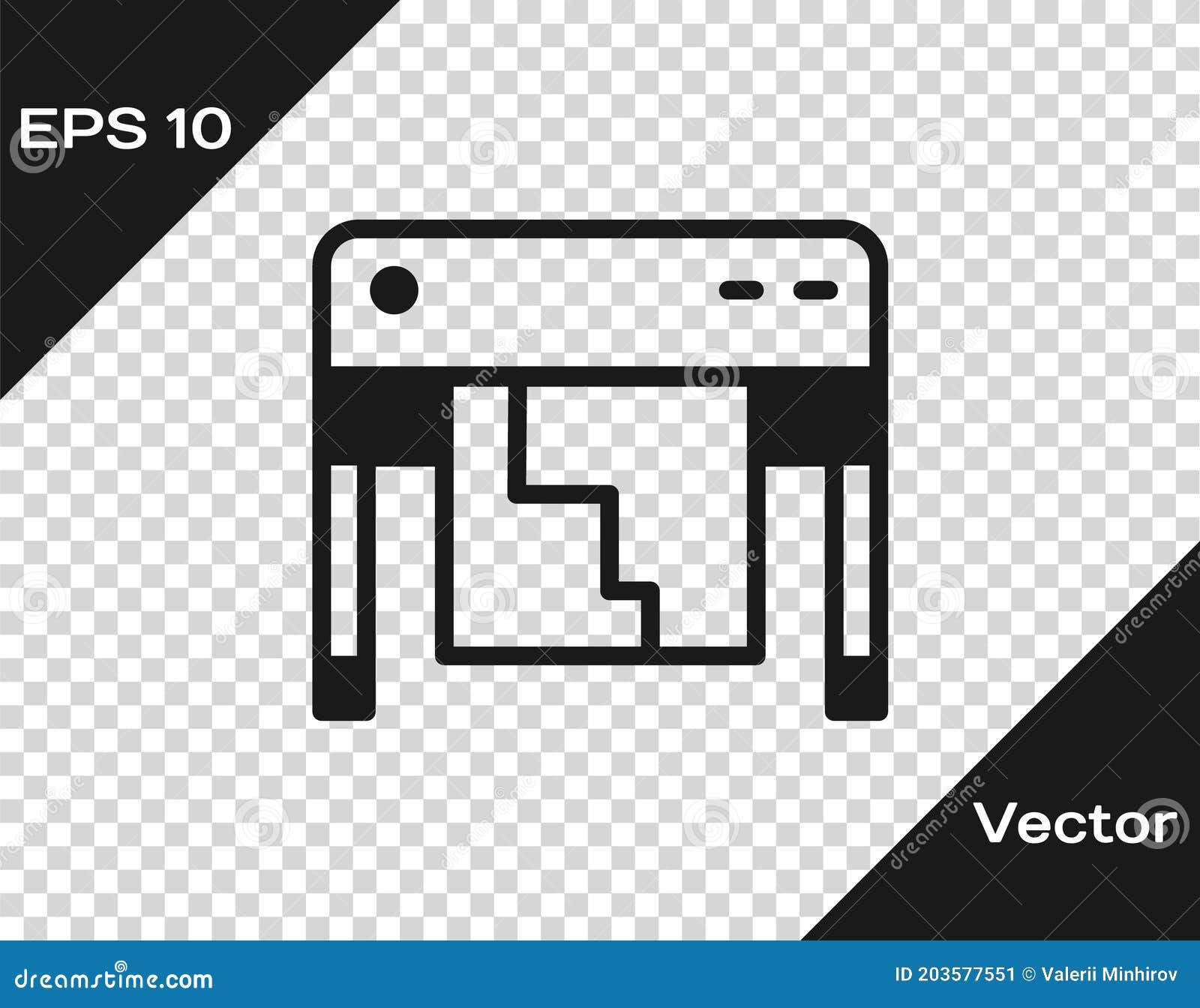 Black Plotter Icon Isolated on Transparent Background. Large Format ...