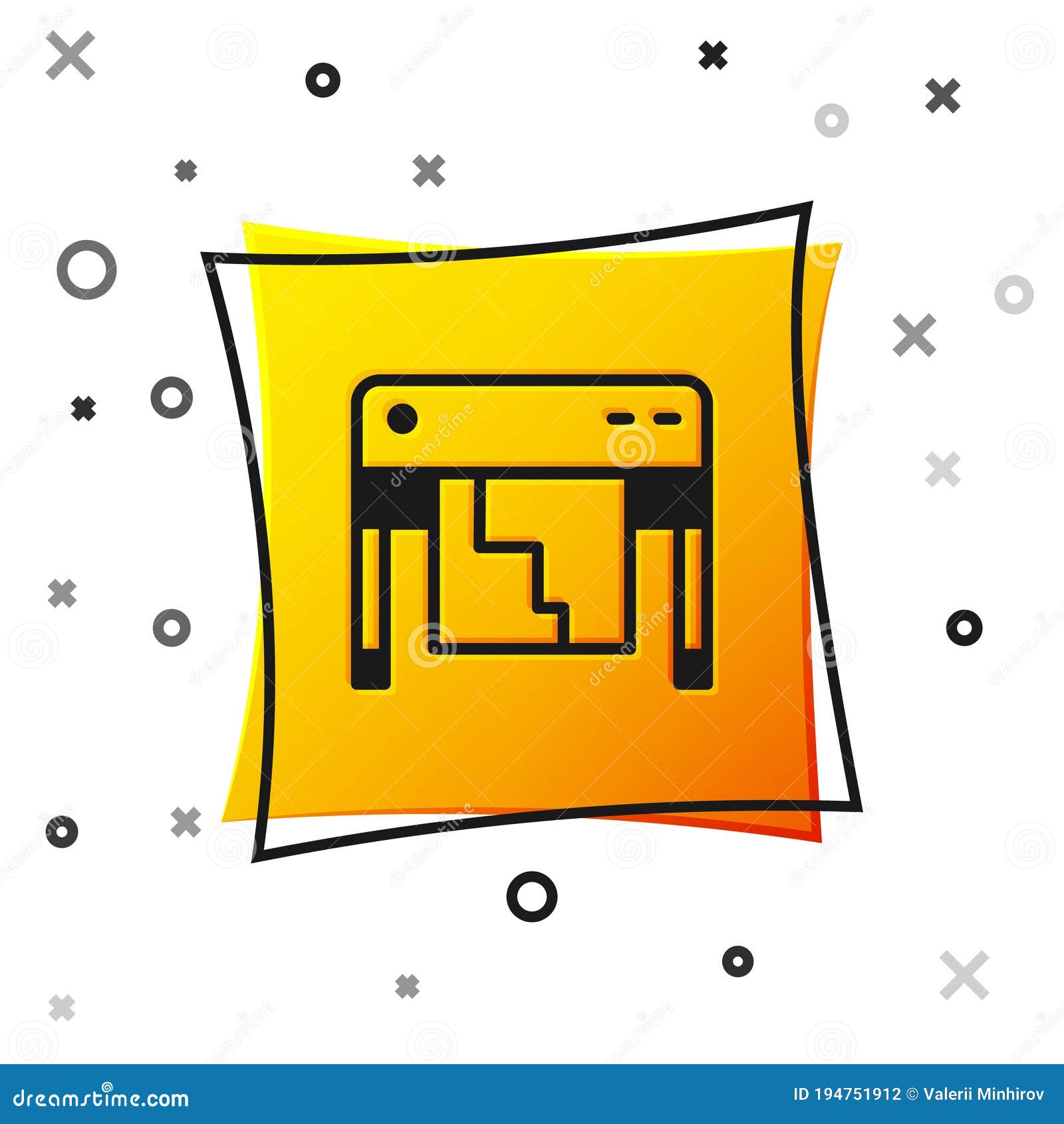 Black Plotter Icon Isolated on White Background. Large Format ...