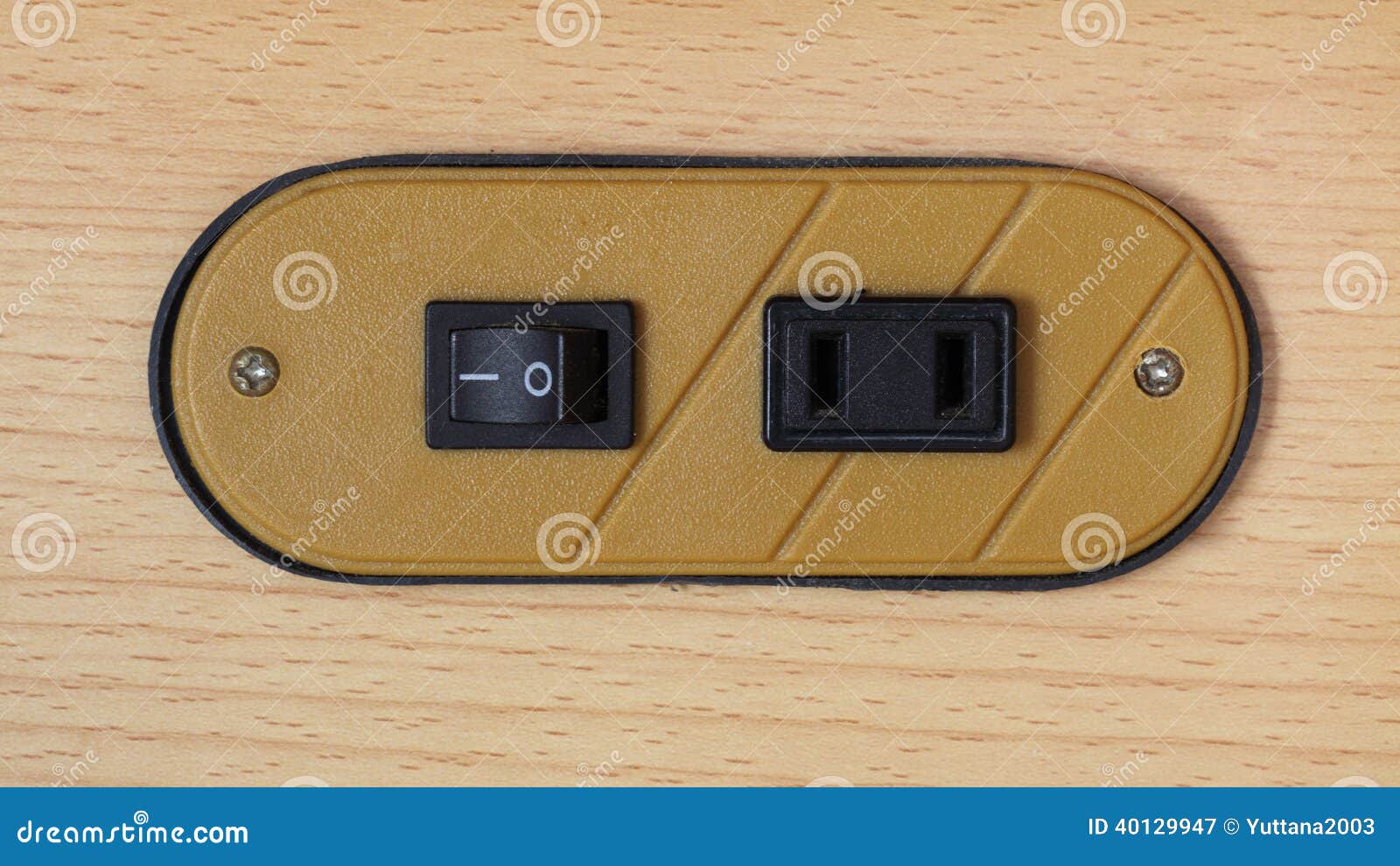 Black Plug Socket on Brown Wood Background Stock Image - Image of plug ...