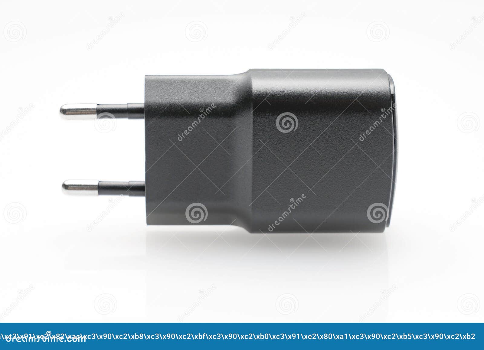 Black Plug of the USB Adapter on a White Background Stock Photo - Image ...