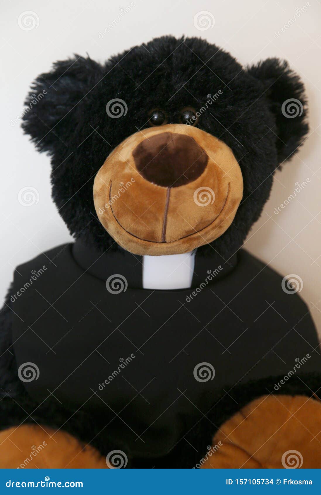 Plush Toy with Collar Around the Neck Stock Photo - Image of priesthood ...