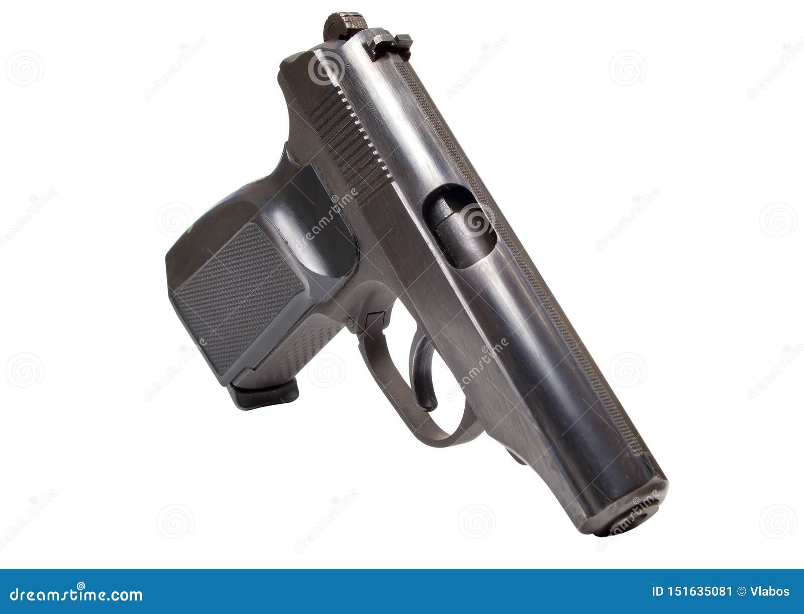 Black Pneumatic Gun Side View Isolated on White Background Stock Image ...