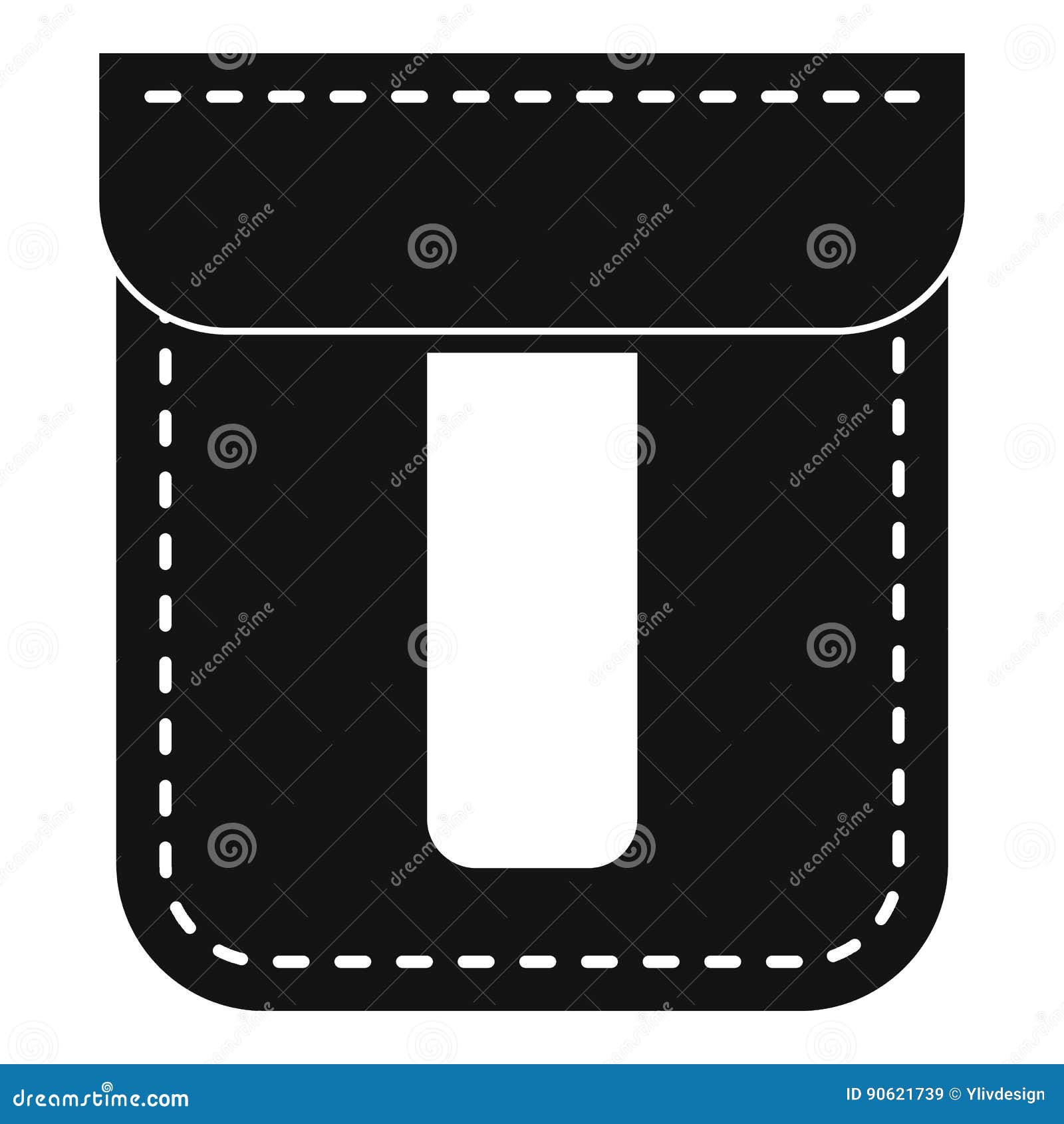 Black Pocket Icon, Simple Style Stock Vector - Illustration of fabric ...