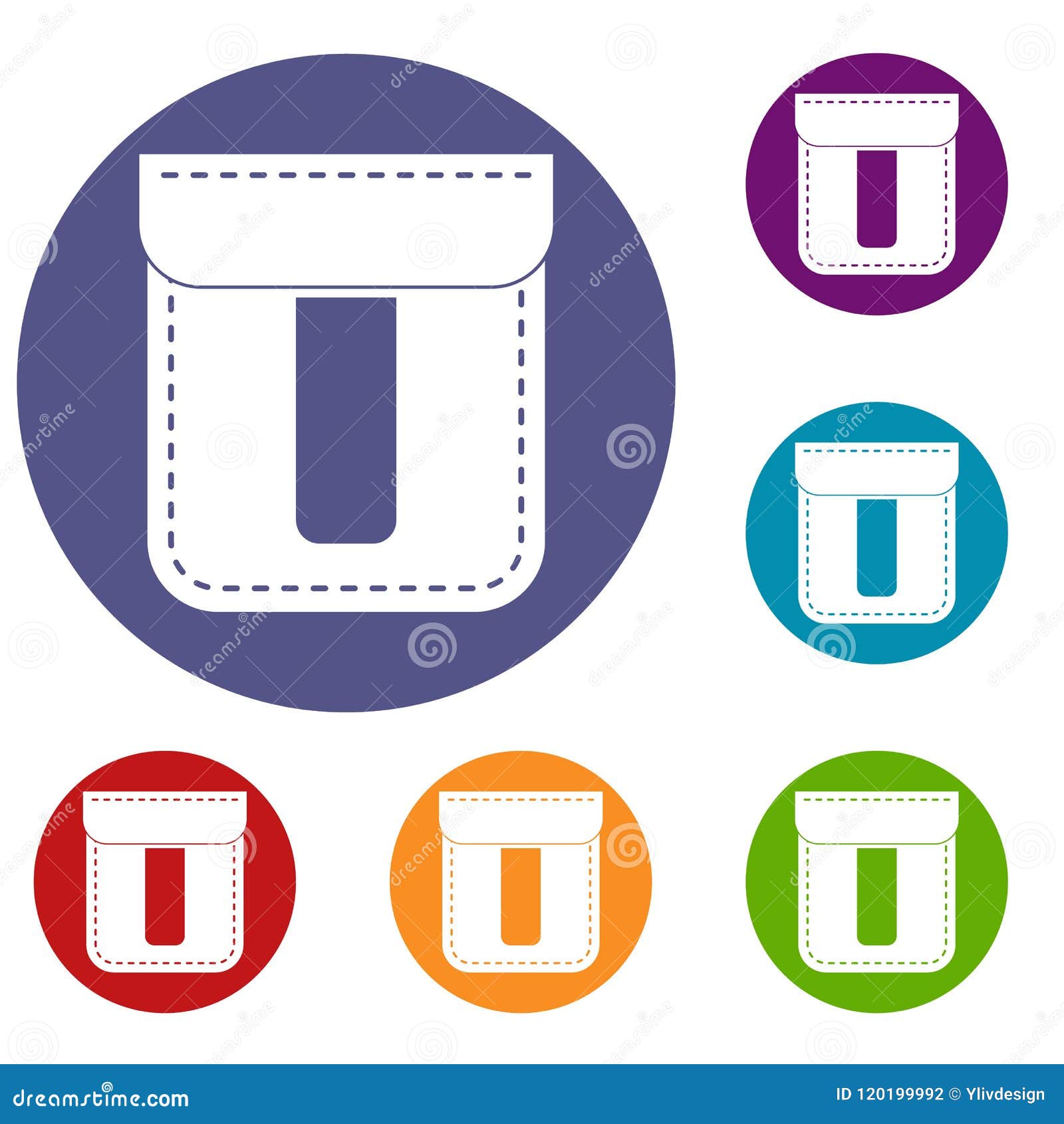 Black pocket icons set stock vector. Illustration of empty - 120199992