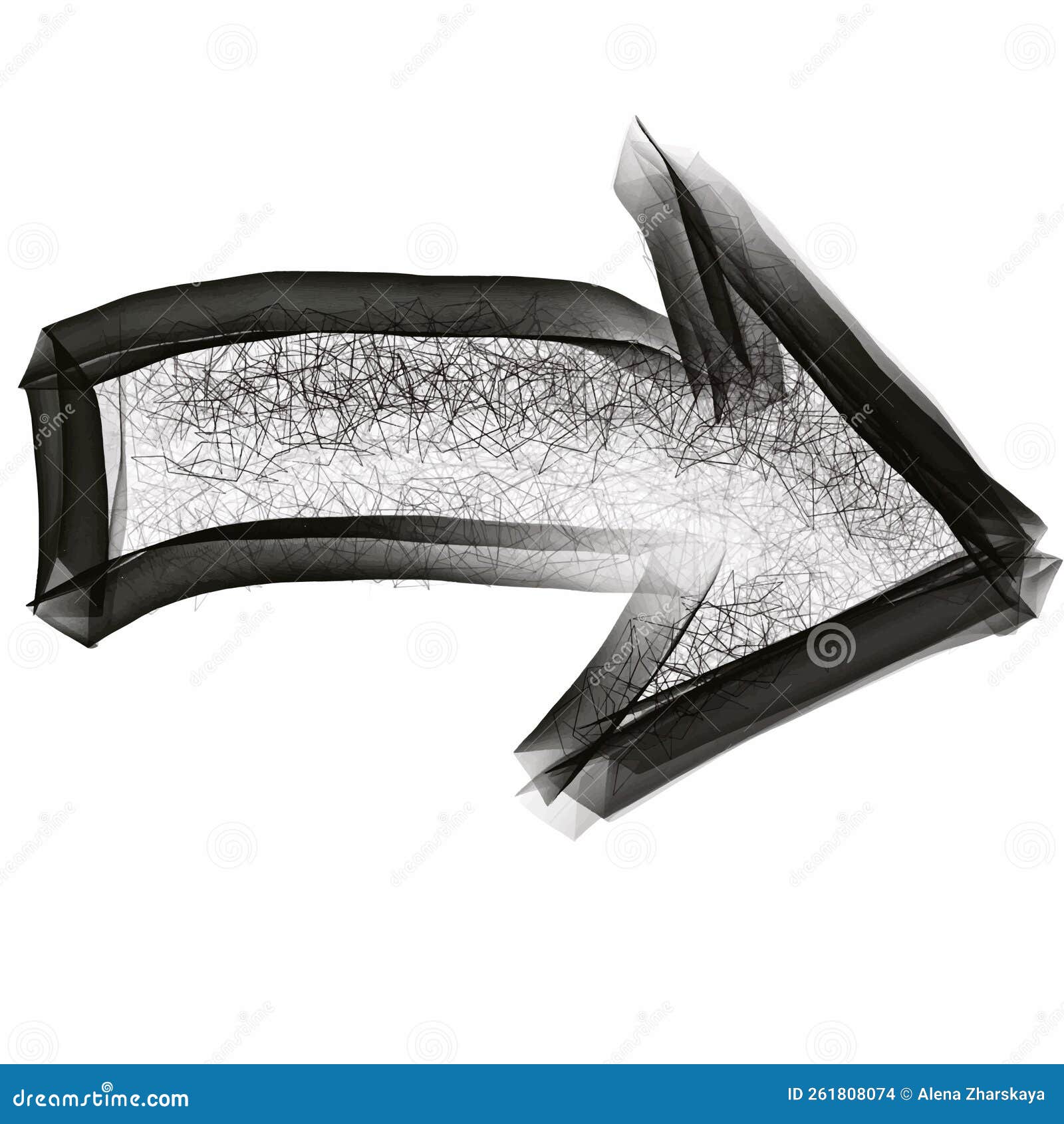 The Black Pointing Arrow Points To the Right Stock Illustration ...