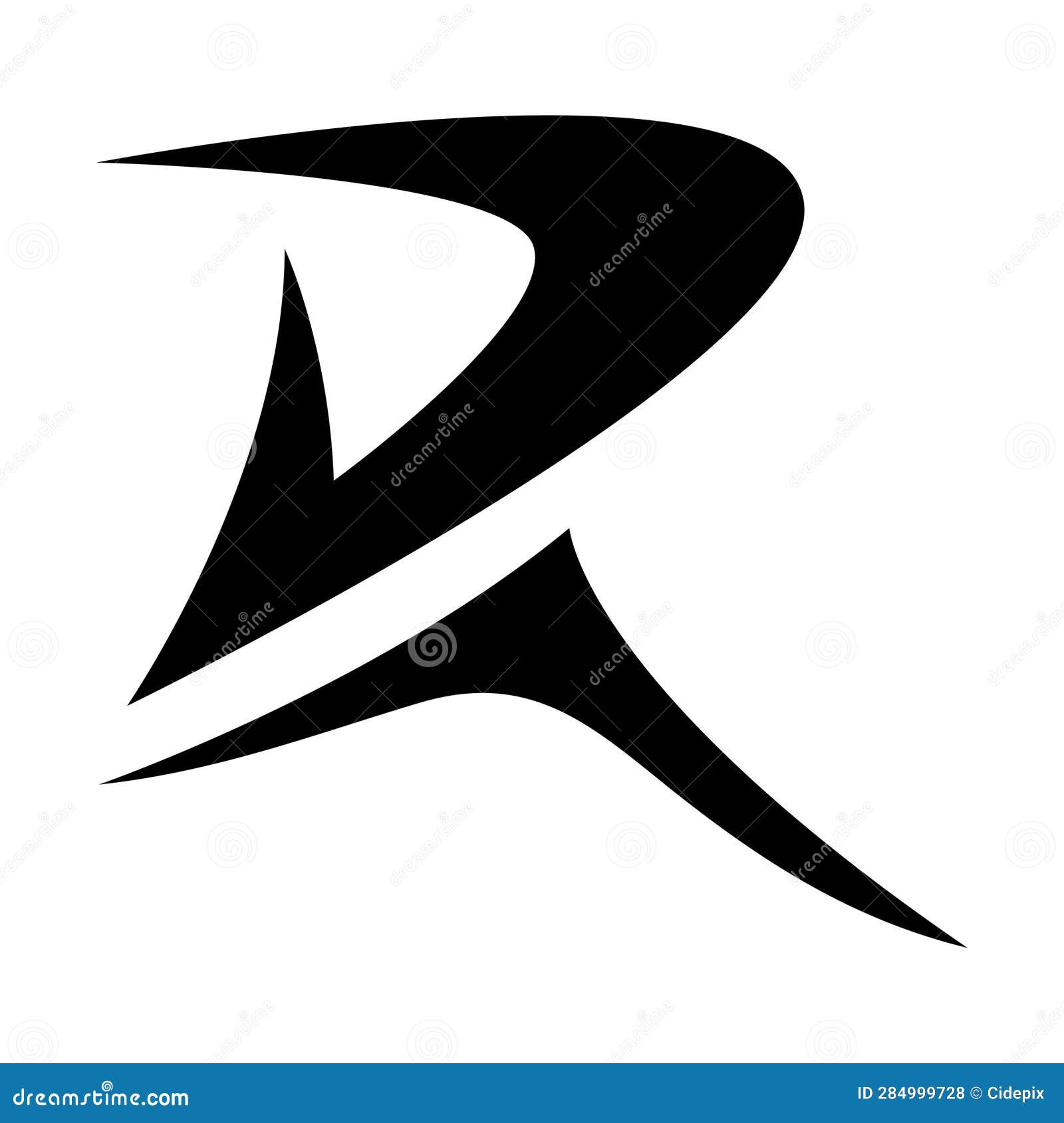 Black Pointy Tipped Letter R Icon Stock Vector - Illustration of ...