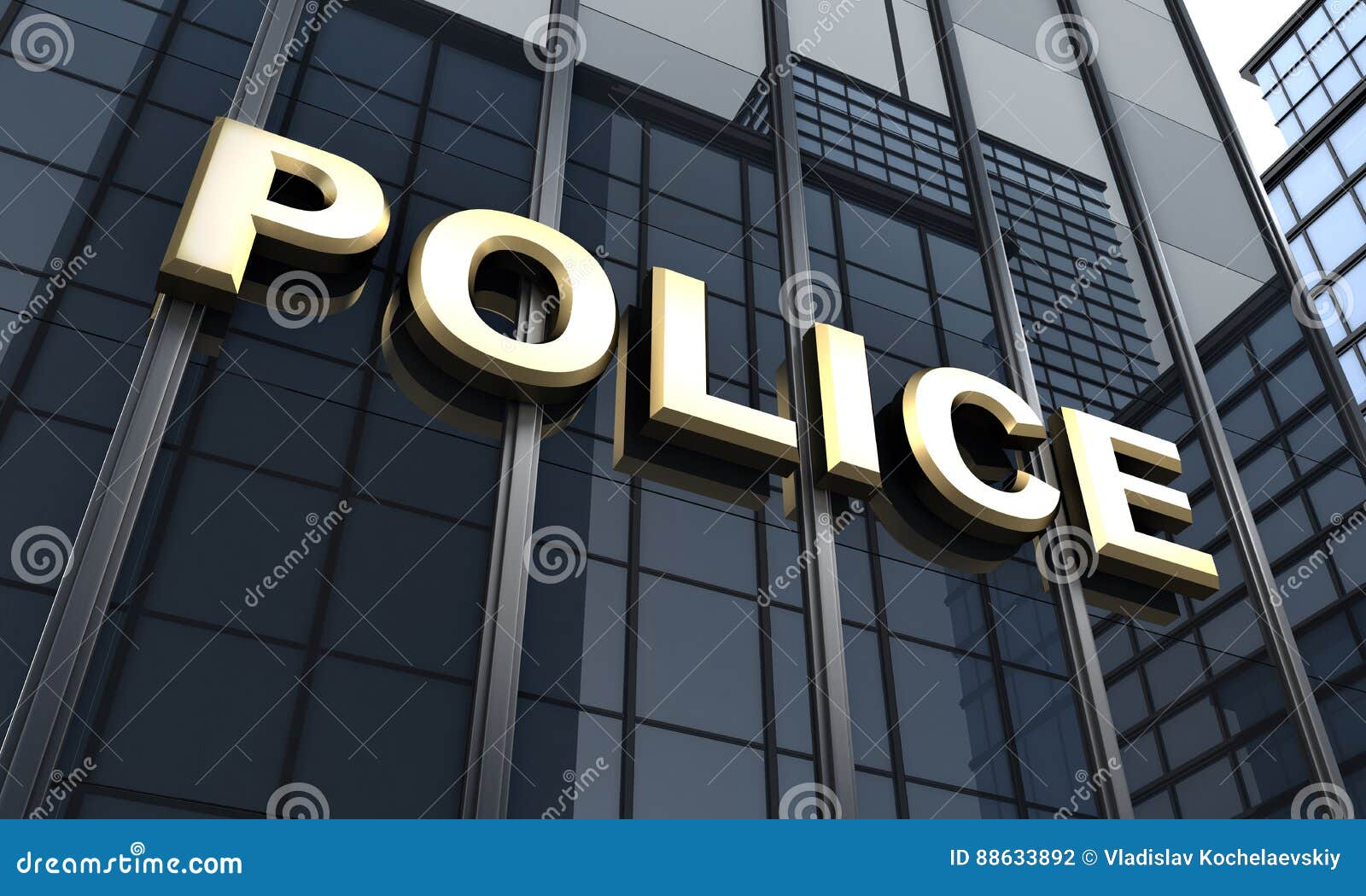 Black police building stock illustration. Illustration of control ...