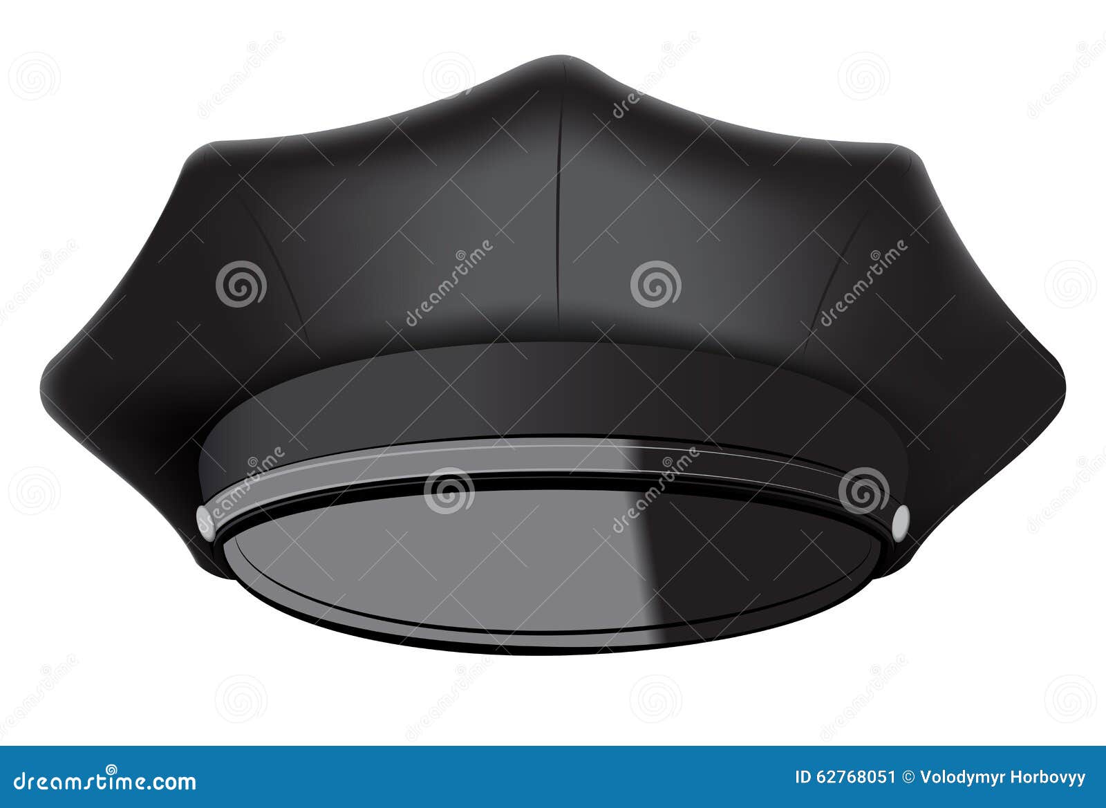 Black Police Cap stock vector. Illustration of protect - 62768051