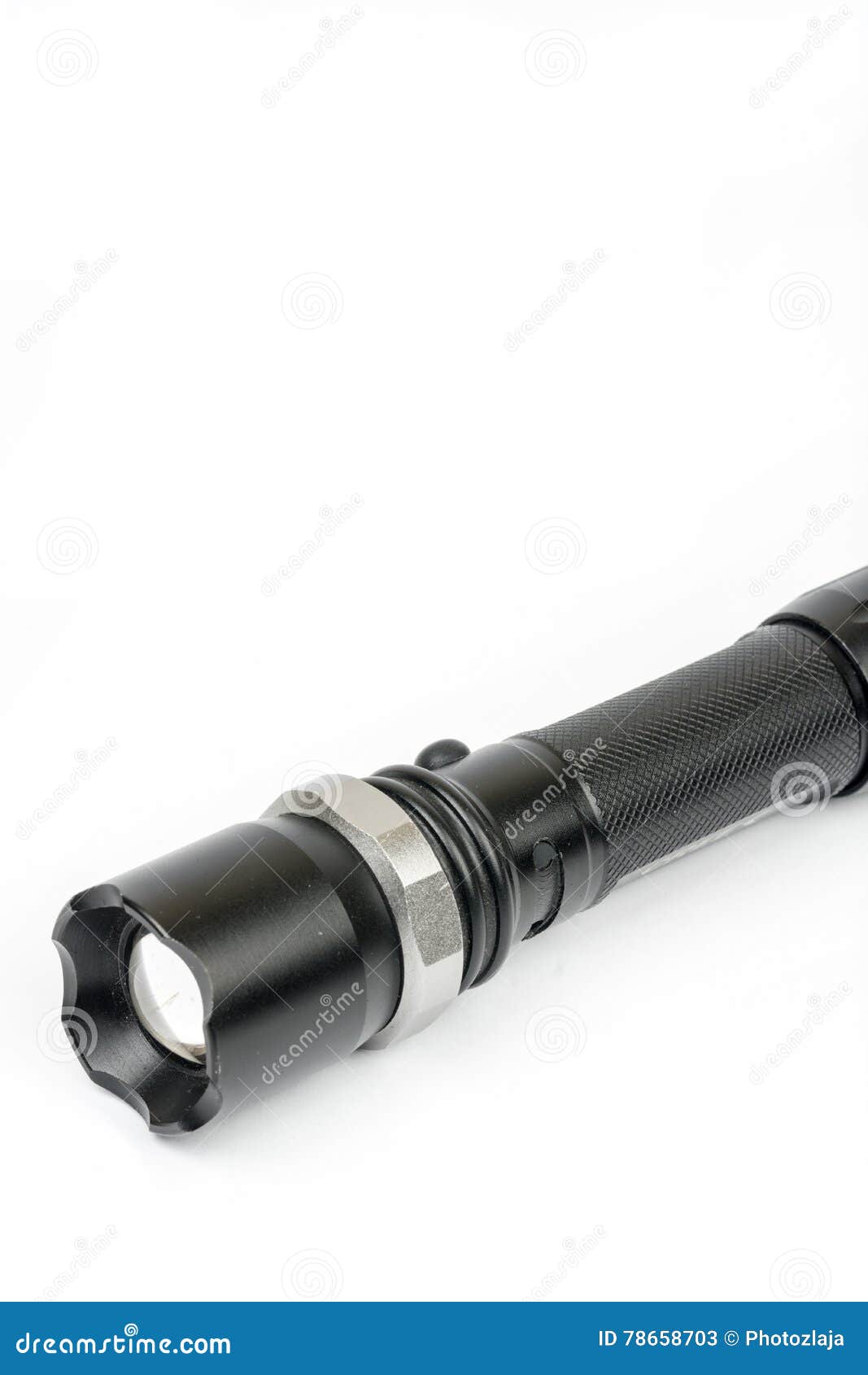 Black Police Torchlight Over White Background Stock Image - Image of ...