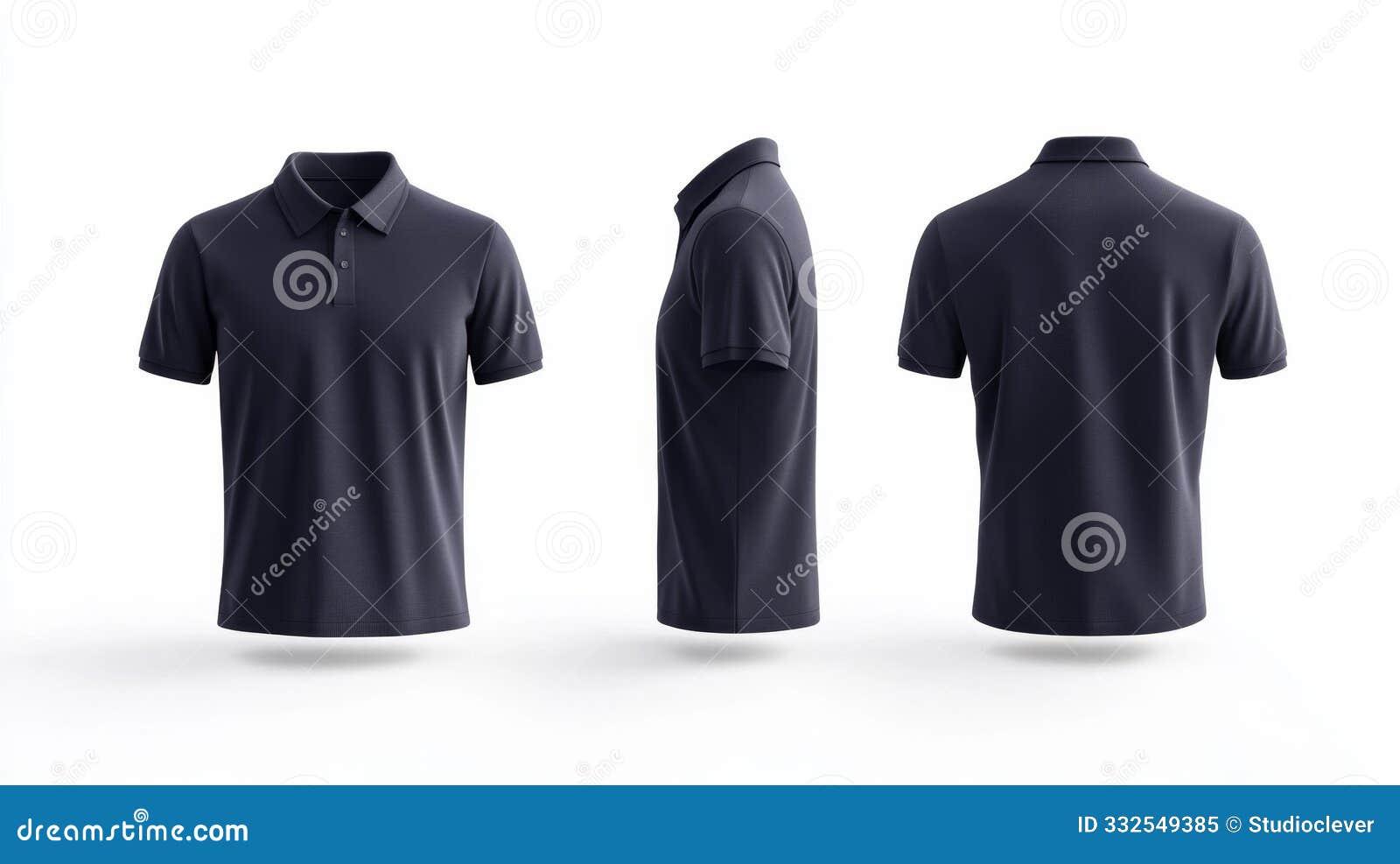 Black Polo Shirt Multiple Angles - Generative AI Stock Illustration ...