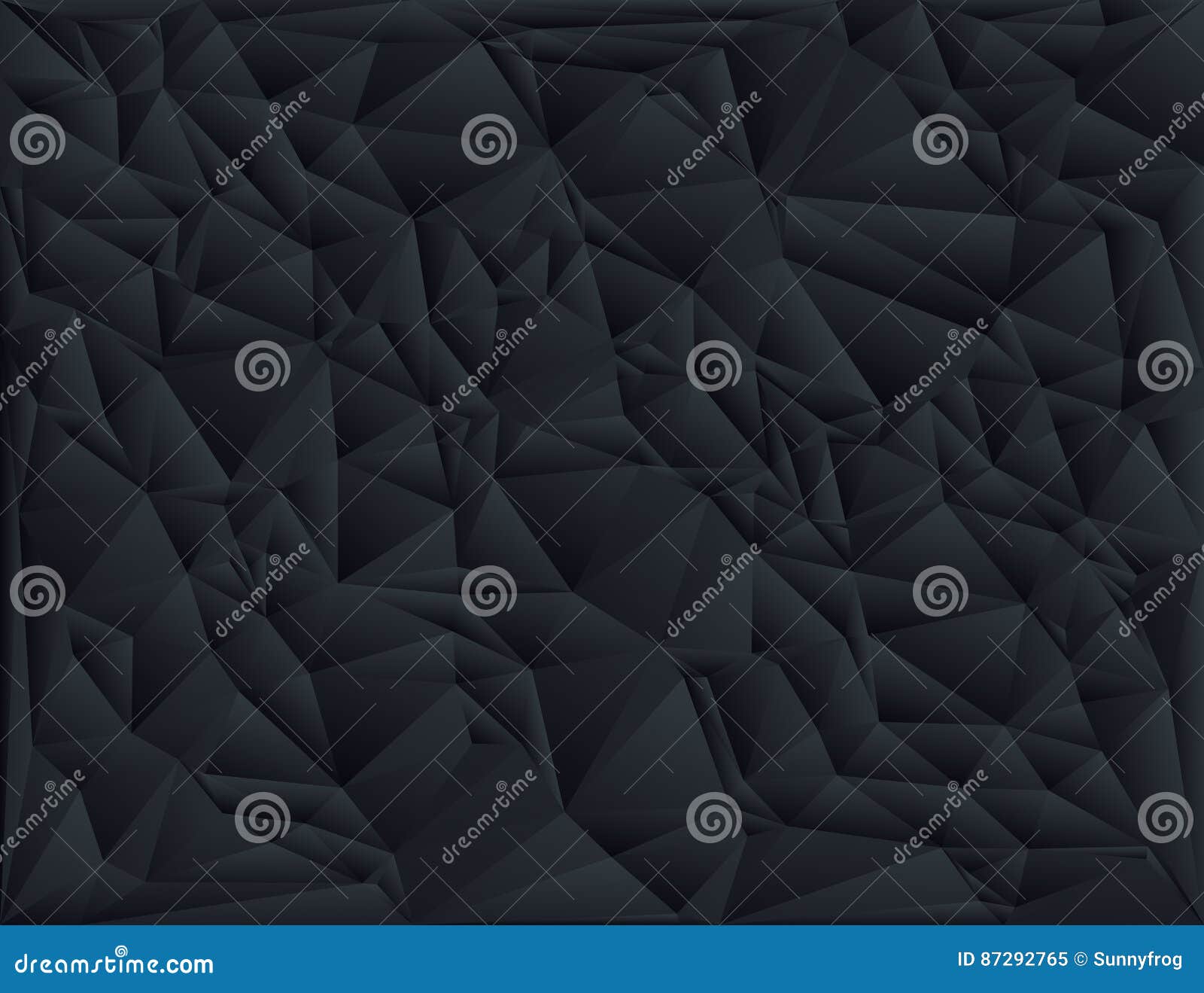 Black Polygon Abstract Triangulated Background, Vector Illustration ...