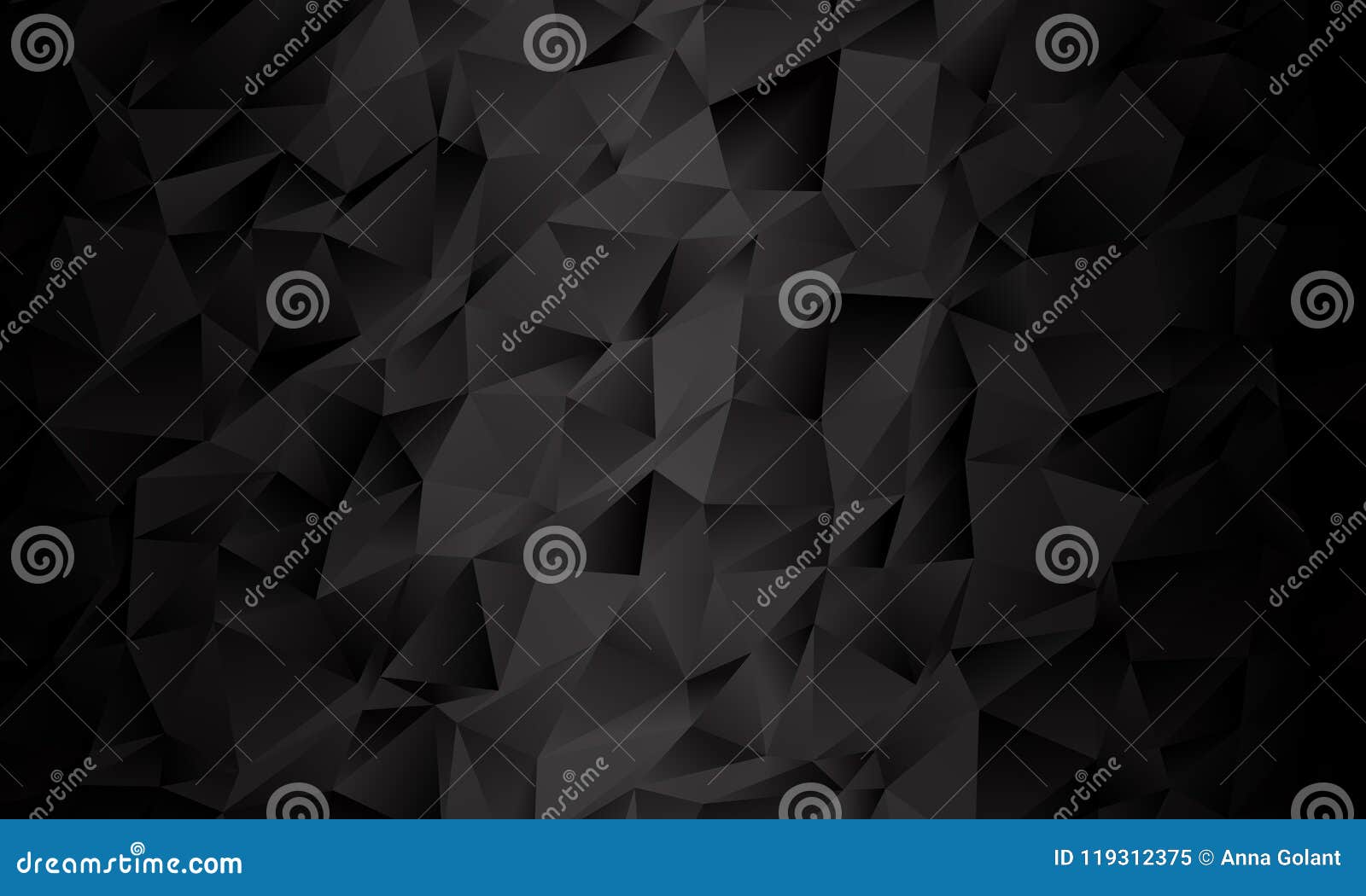 Black Polygon Background. Vector Imitation of the 3D Illustration Stock ...