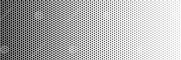 Black Polygon Halftone Dots Effect in White Color. Stock Illustration ...