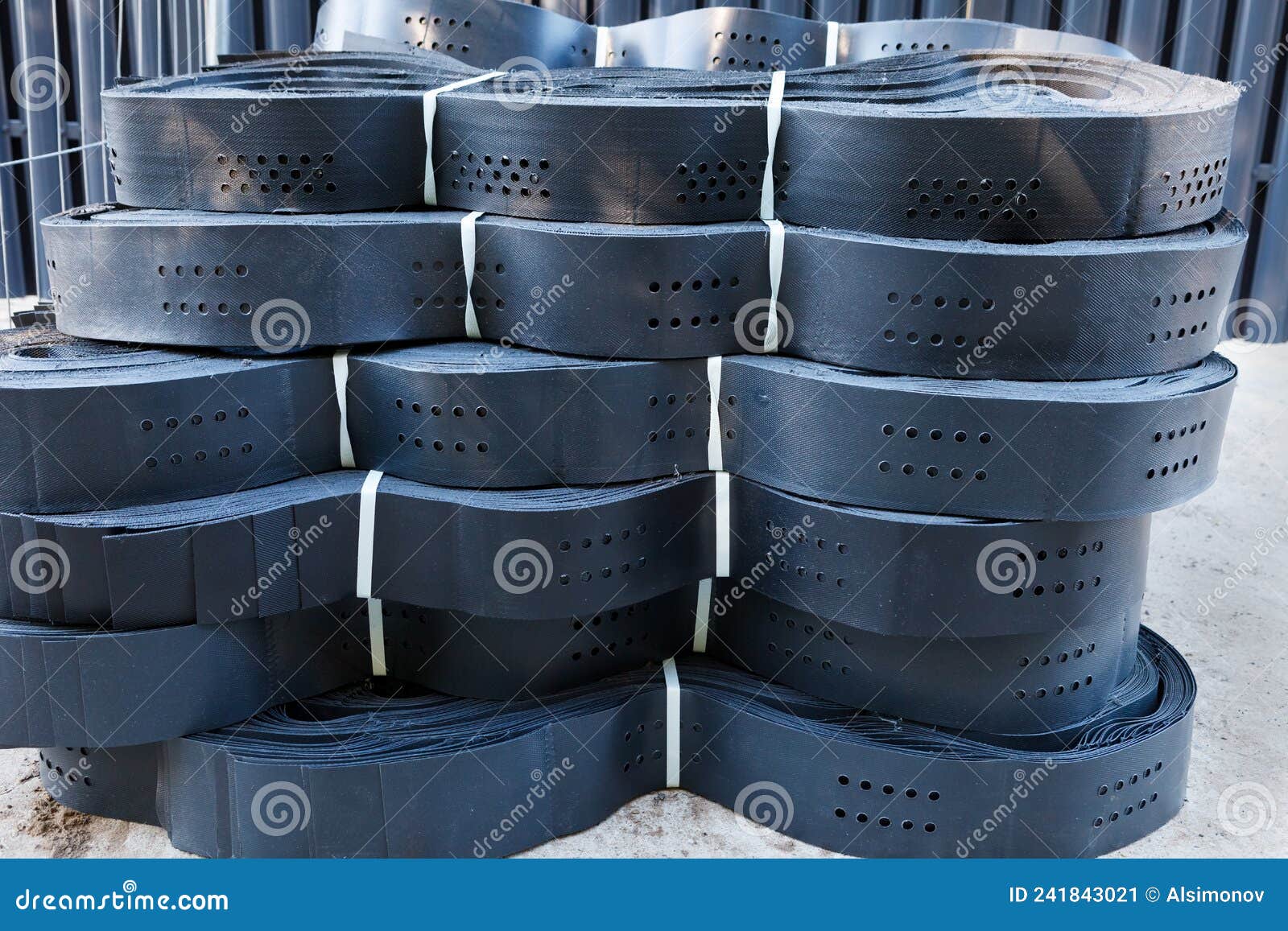 Black Polymer Geogrid Rolled into Rolls. Closeup Stock Image - Image of ...