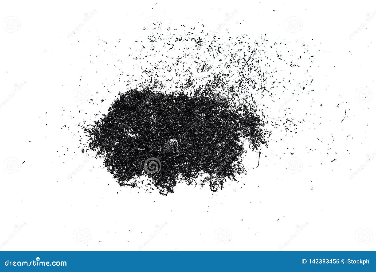 Black Polymer Particles on a White Background. Texture Stock Photo ...